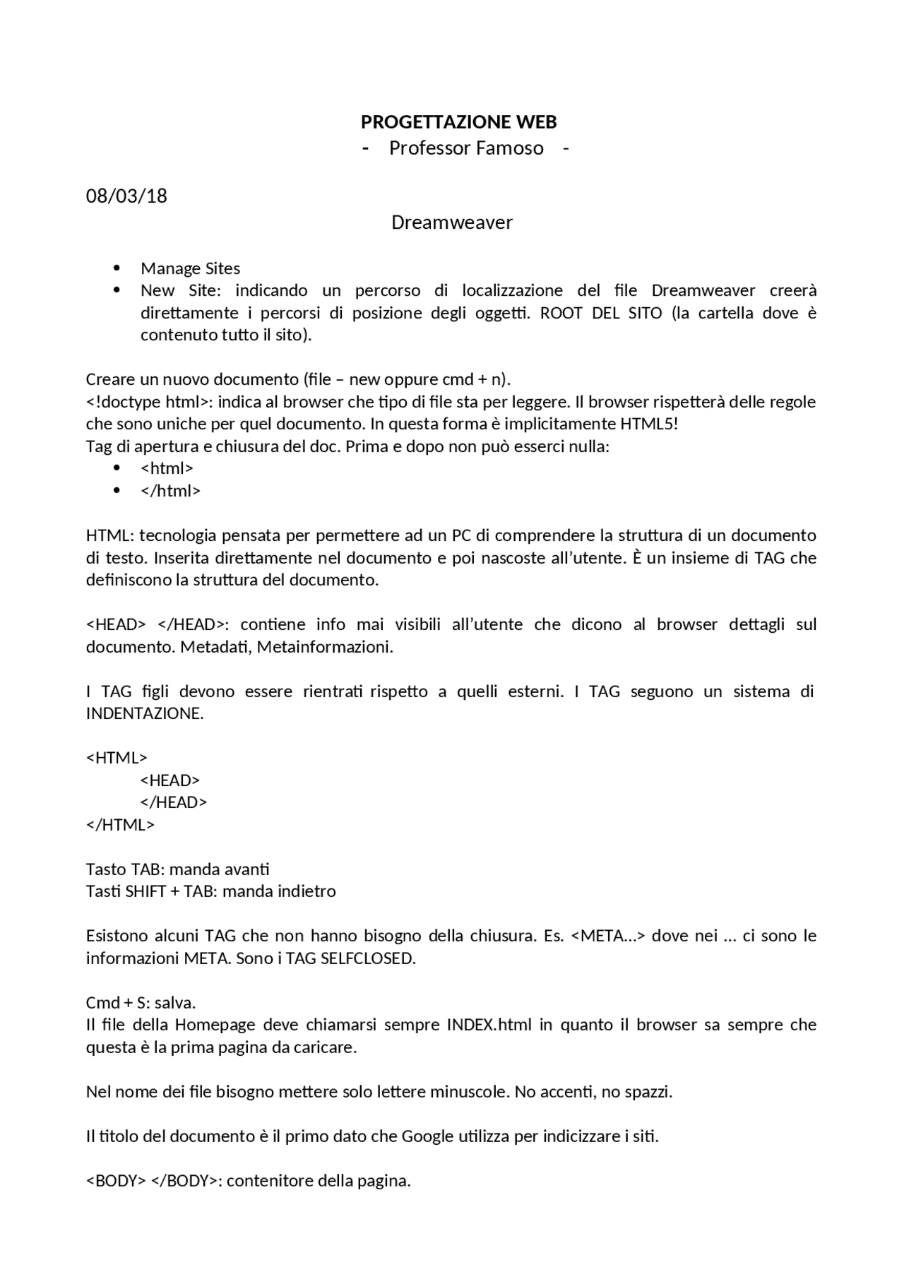 Appunti Di Web Design Parte 2 Docsity