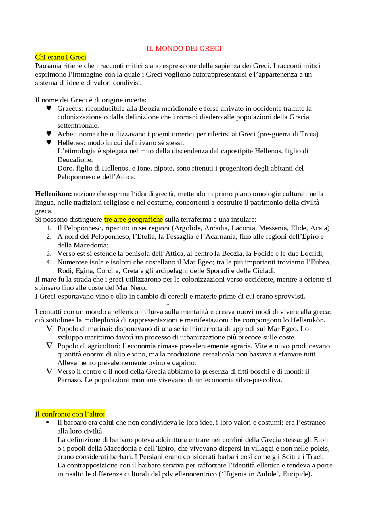 Il Modo Dei Greci Docsity