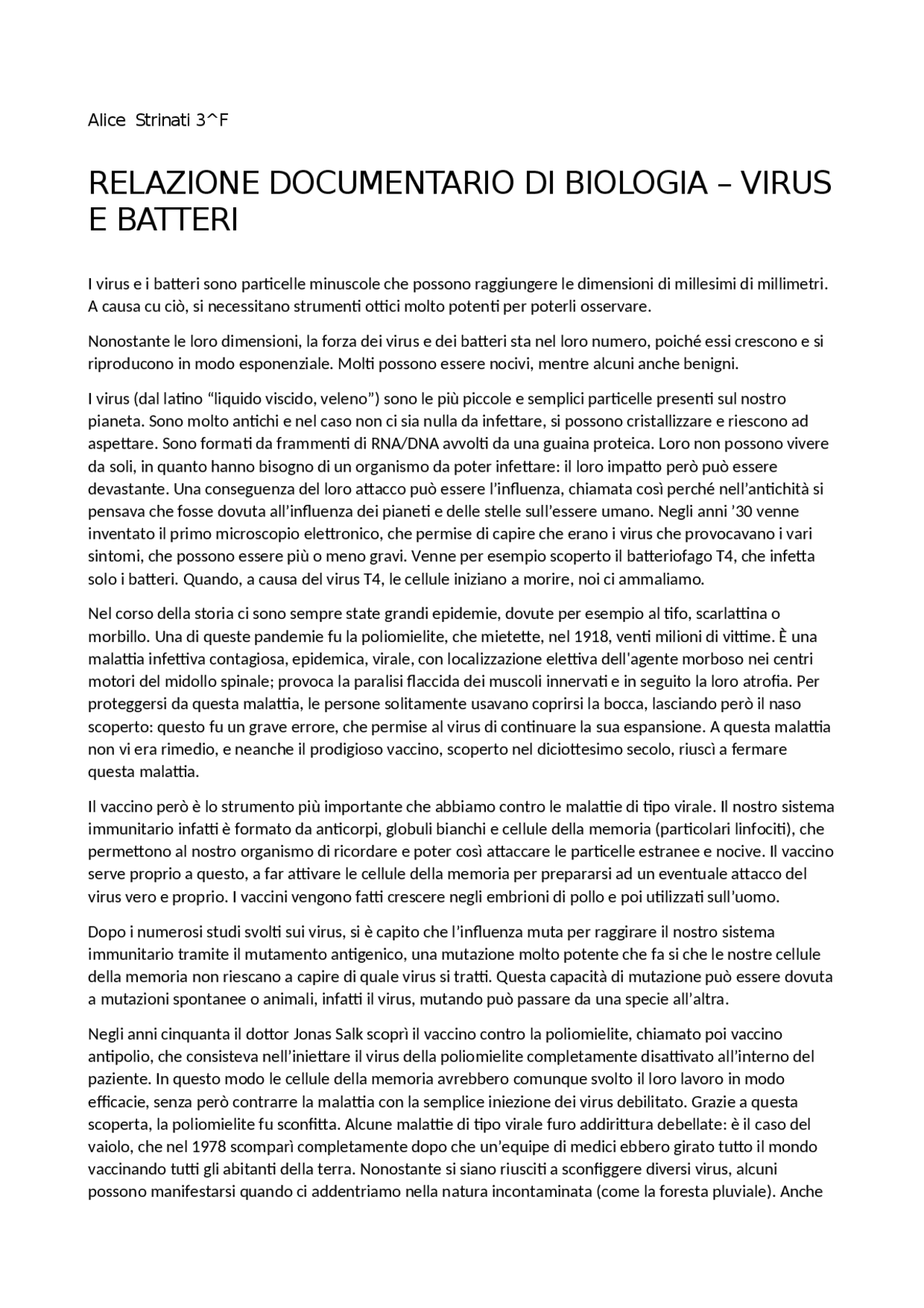 Virus E Batteri Nella Storia Docsity