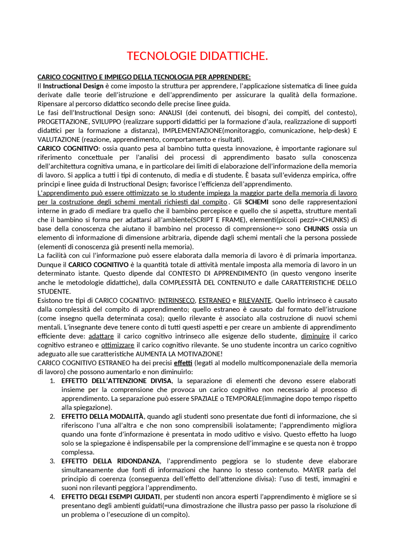Tecnologie Didattiche Appunti Docsity