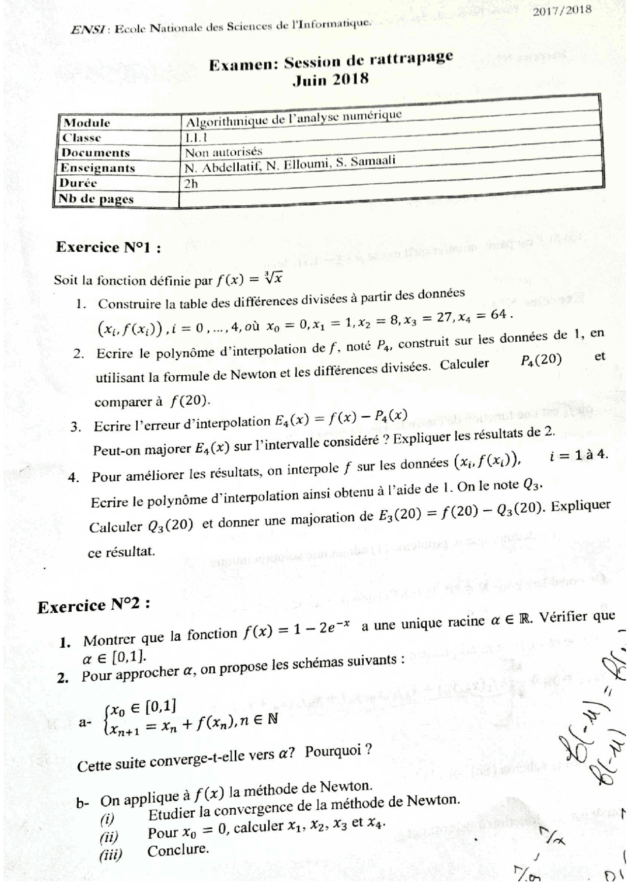 Algorithme Numérique Docsity