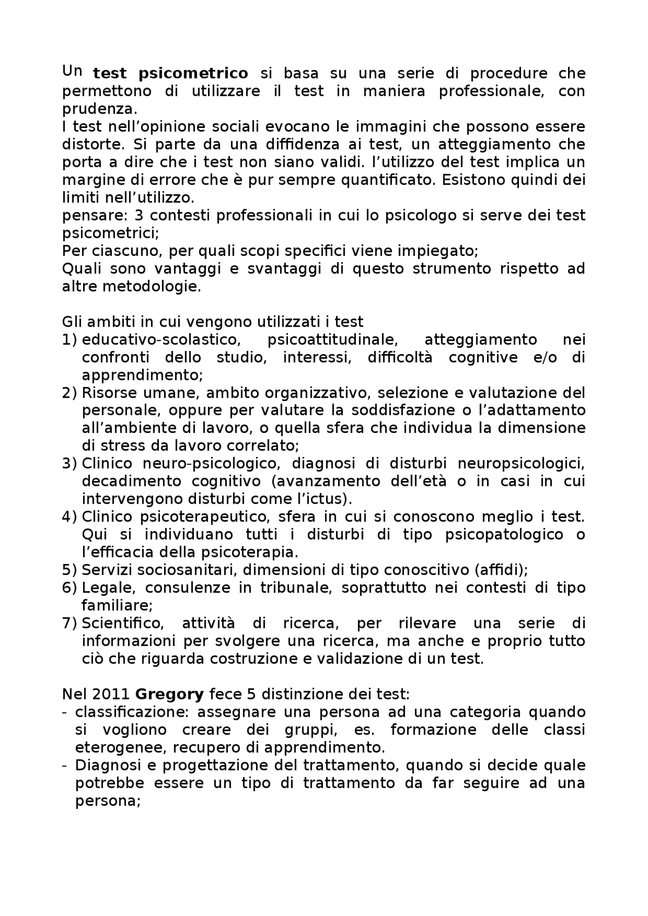 Metodi E Tecniche Dei Test Docsity
