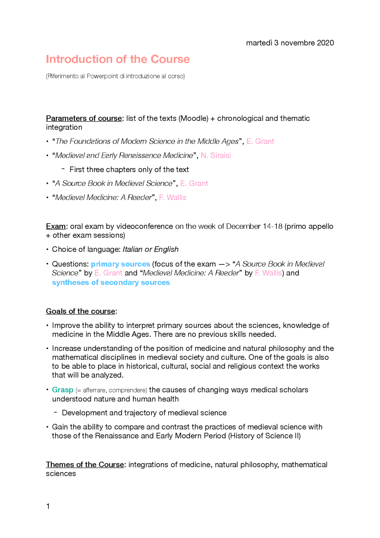 Introduzione Al Corso Di History Of Science 1 Docsity