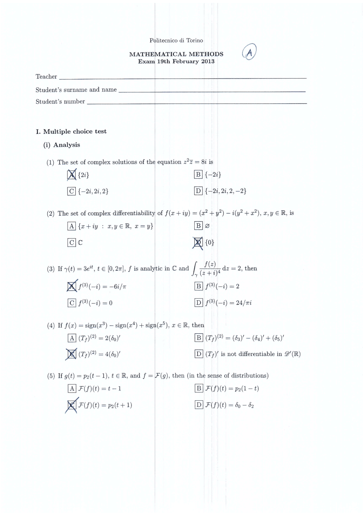 Mathematical Methods Docsity