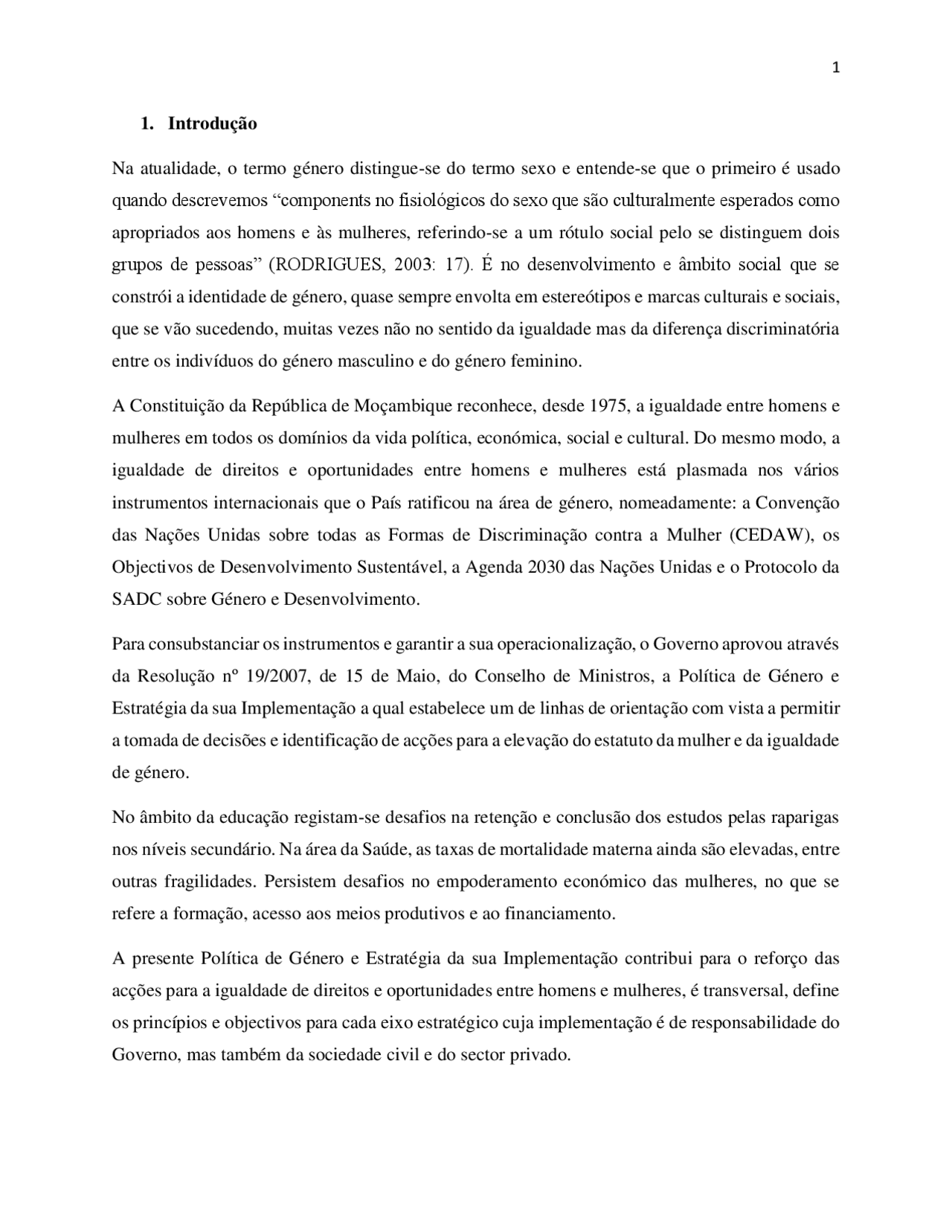 Igualdade De Género Docsity