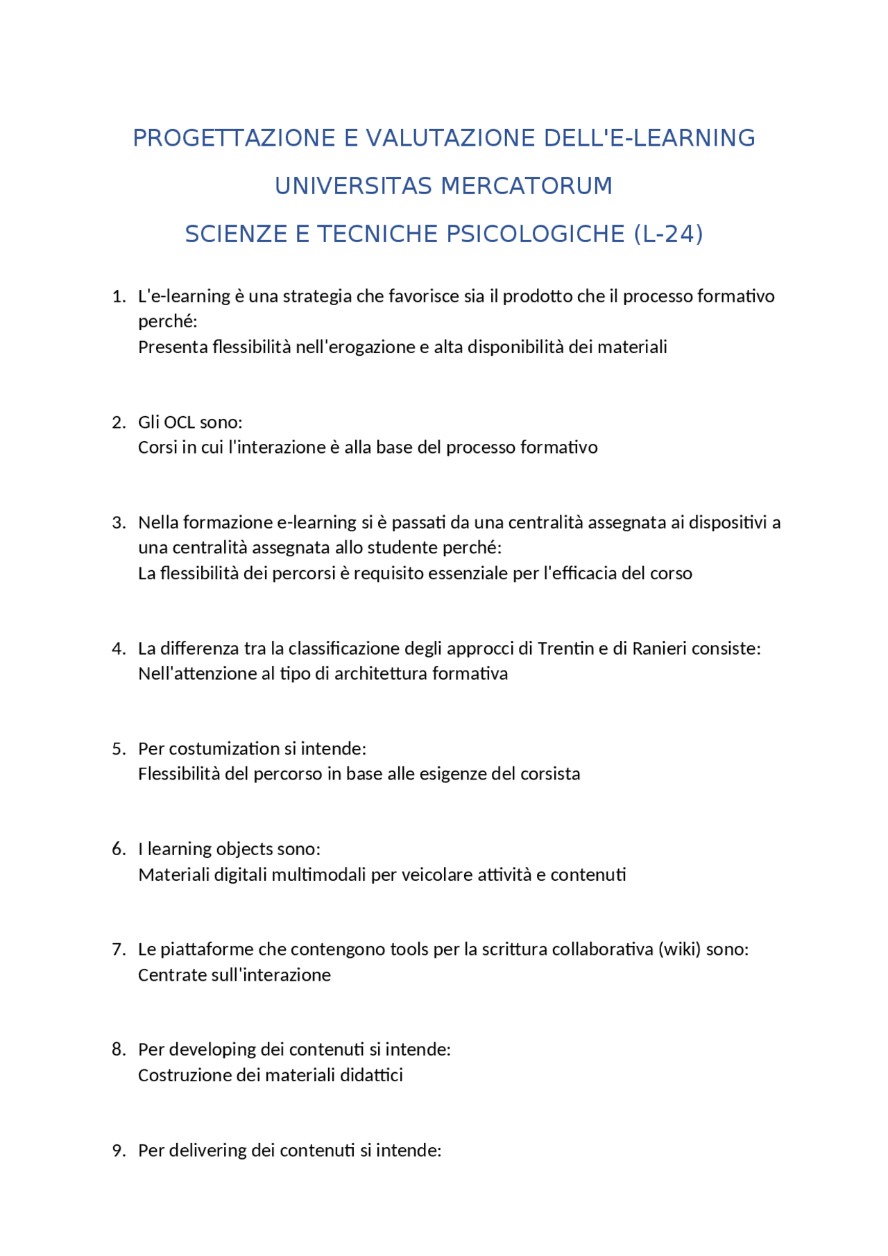 Progettazione E Valutazione Delle Learning Agg2021 Docsity
