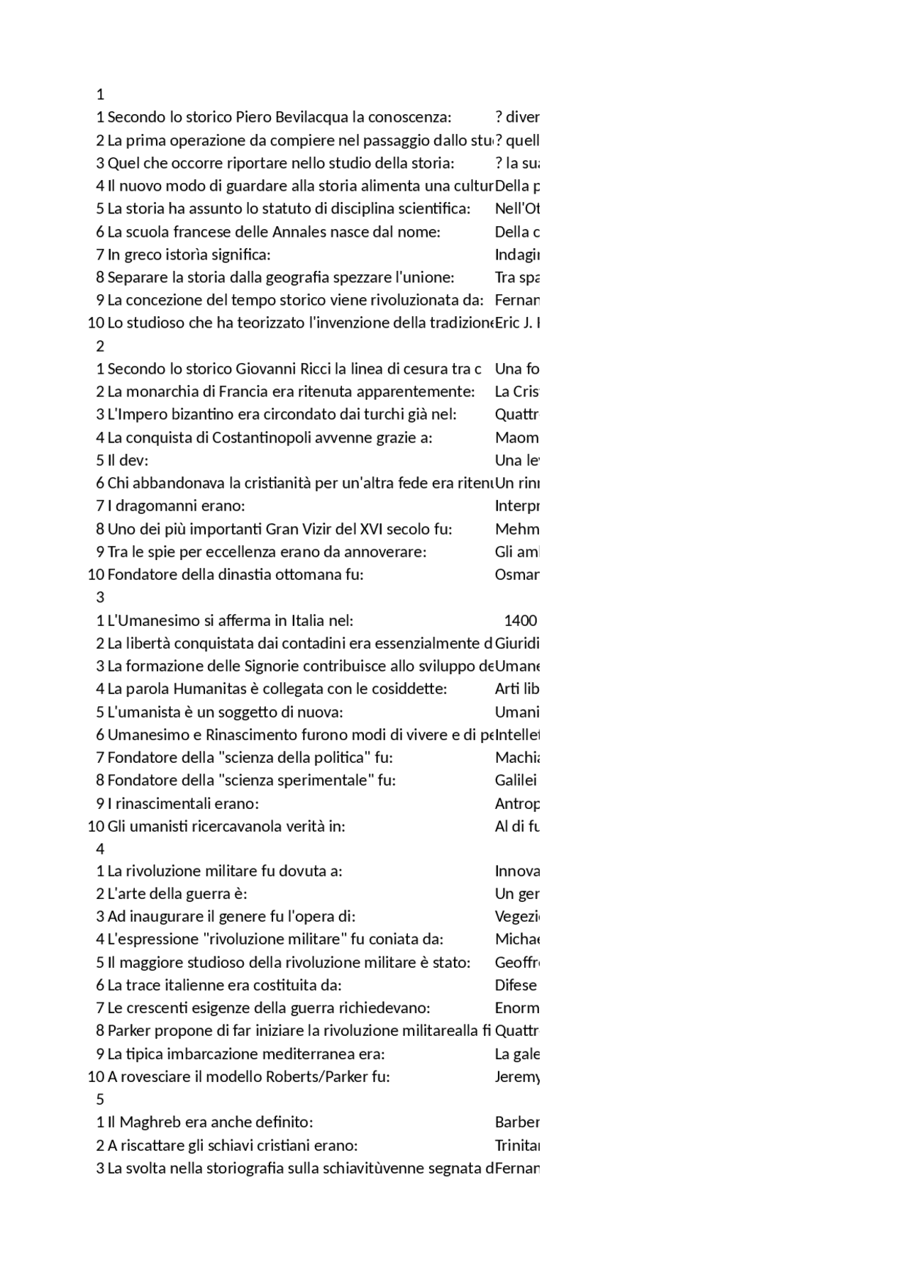 Domande Esame Storia Moderna Unipegaso Docsity