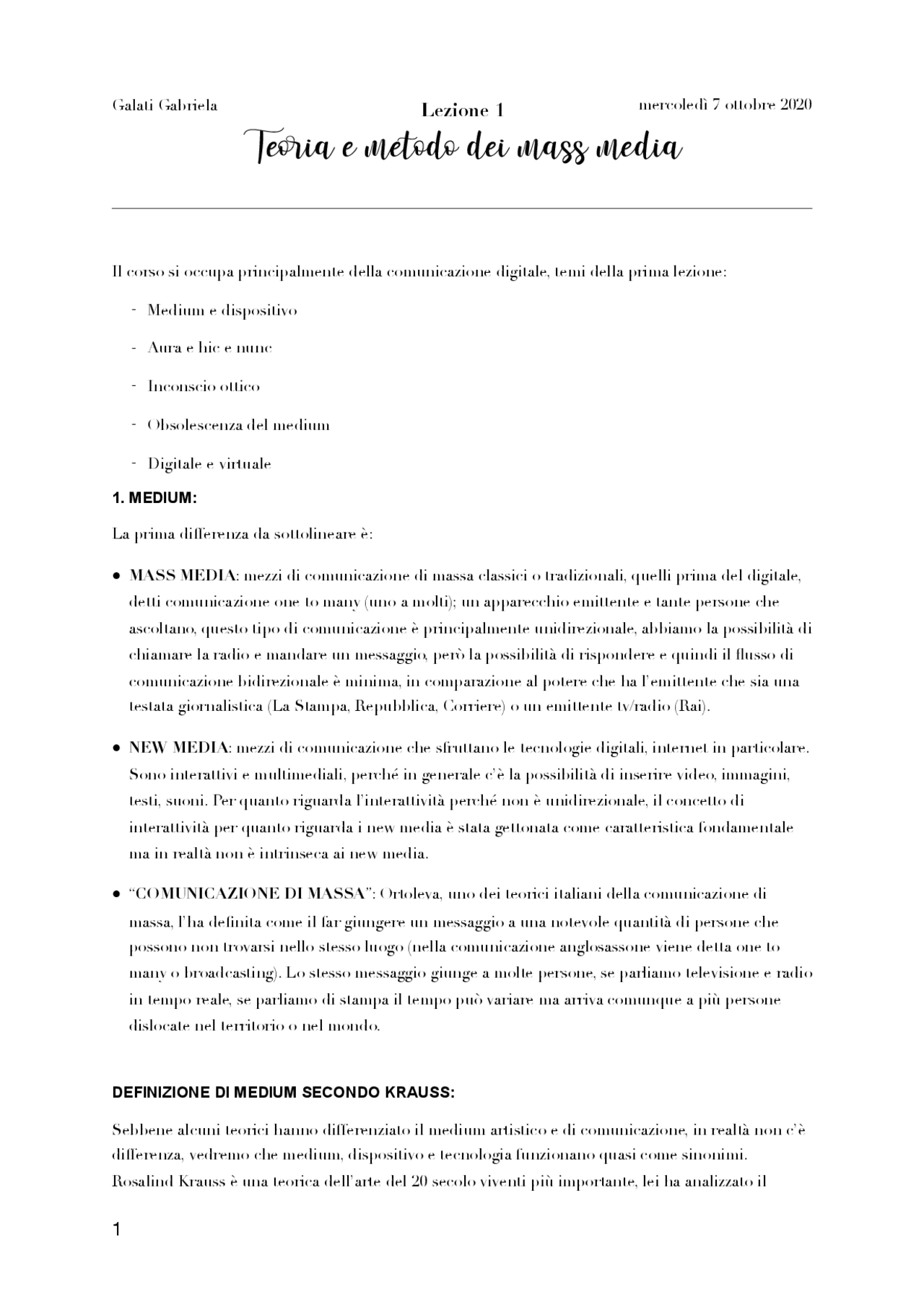 Teoria E Metodo Dei Mass Media Docsity