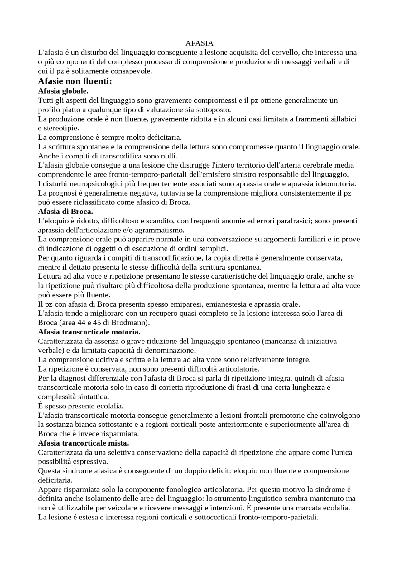 Esame Neuropsicologia Docsity