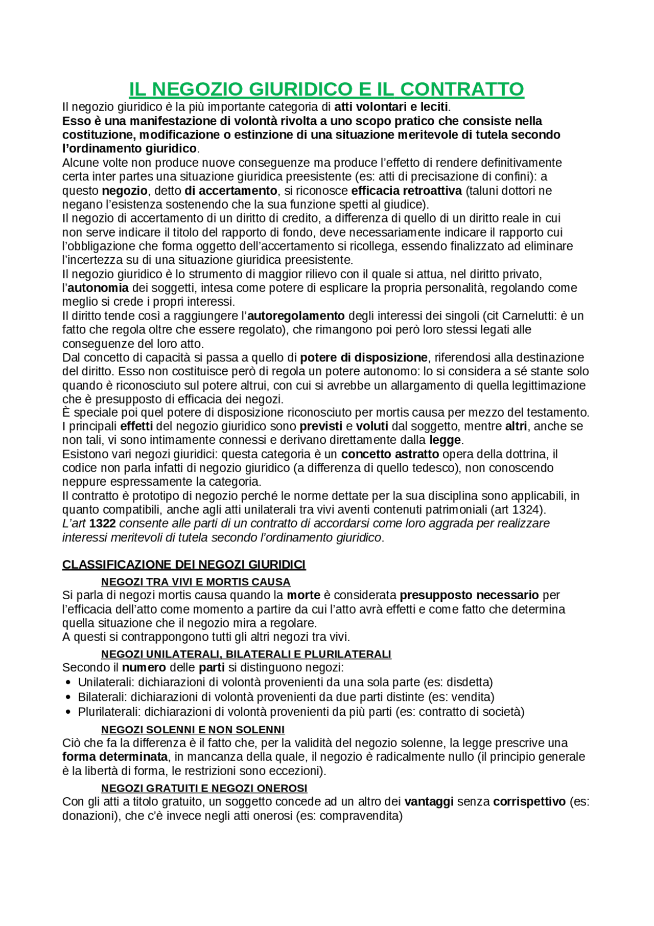 Riassunto Trabucchi Diritto Privato Docsity