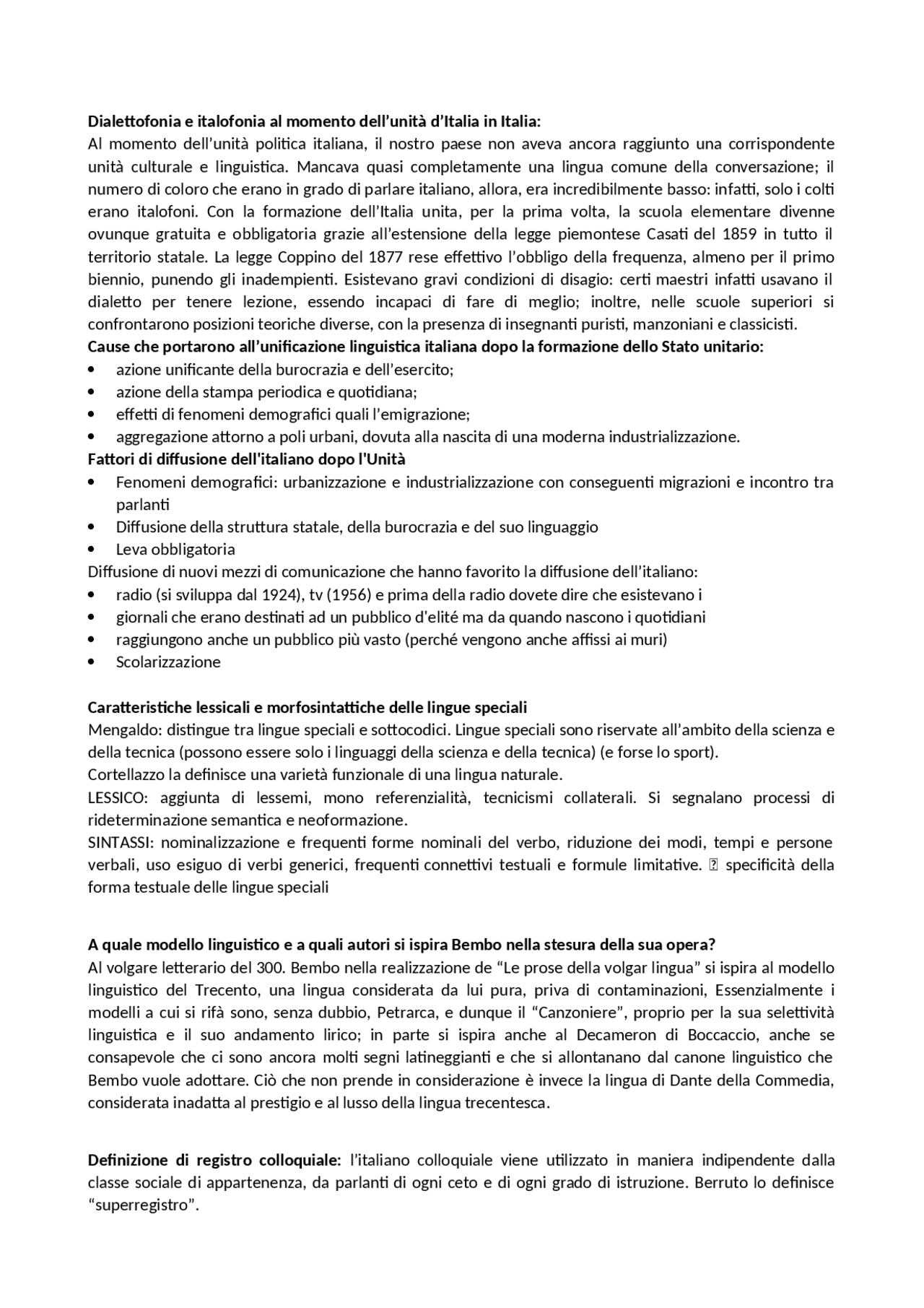Domande E Risposte Linguistica Docsity