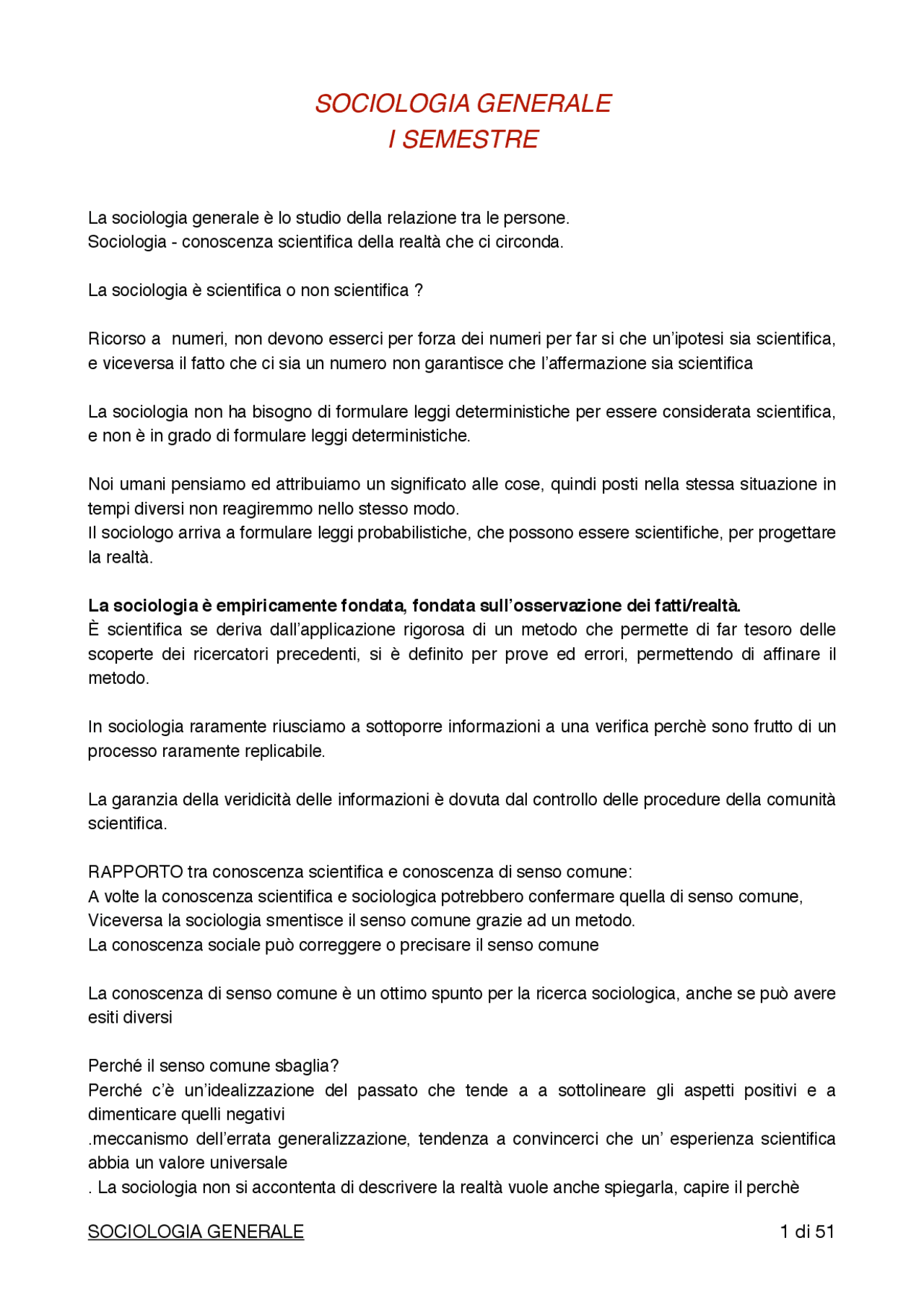 Sociologia Generale I Parte Docsity