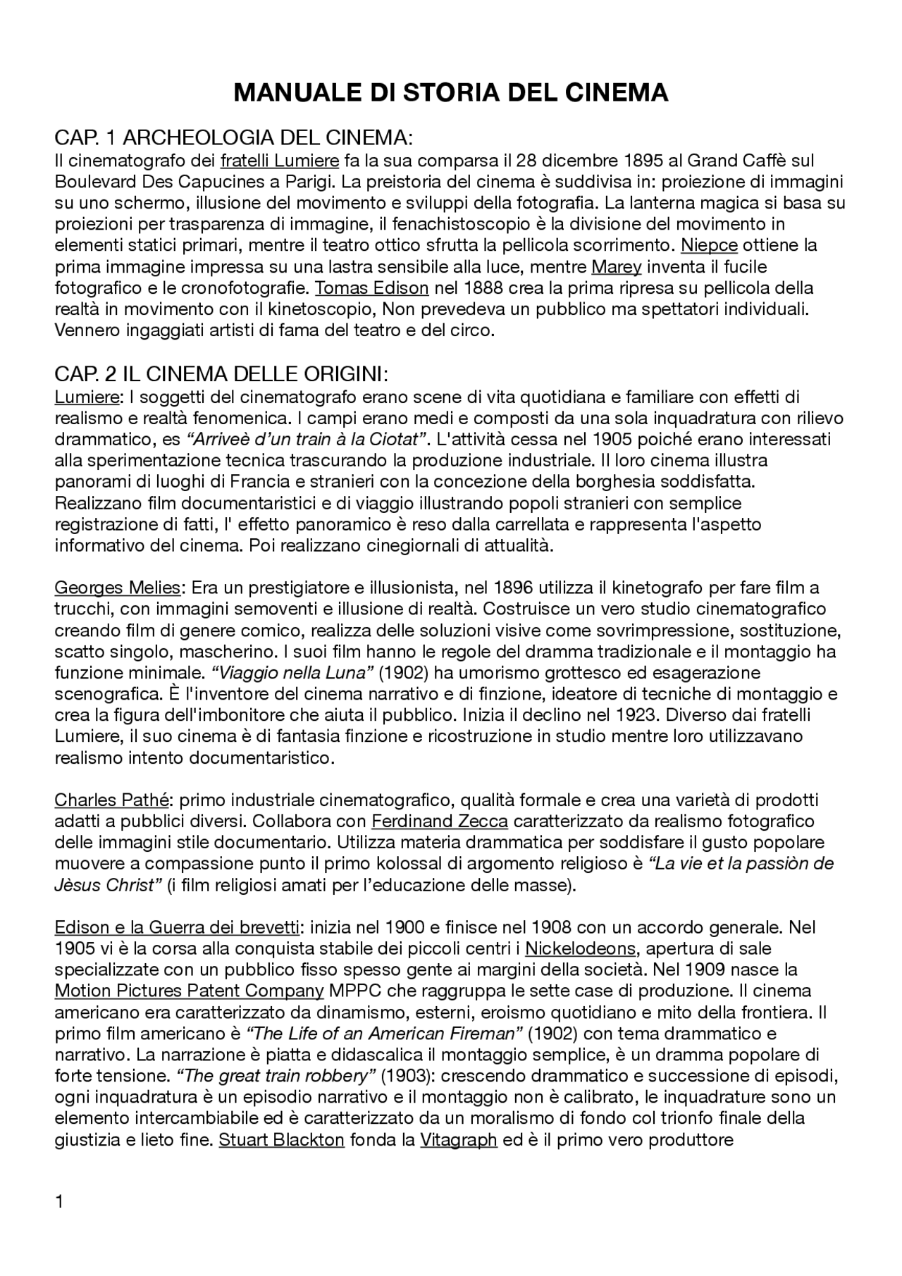 Manuale Di Storia Del Cinema Di Rondolino Docsity