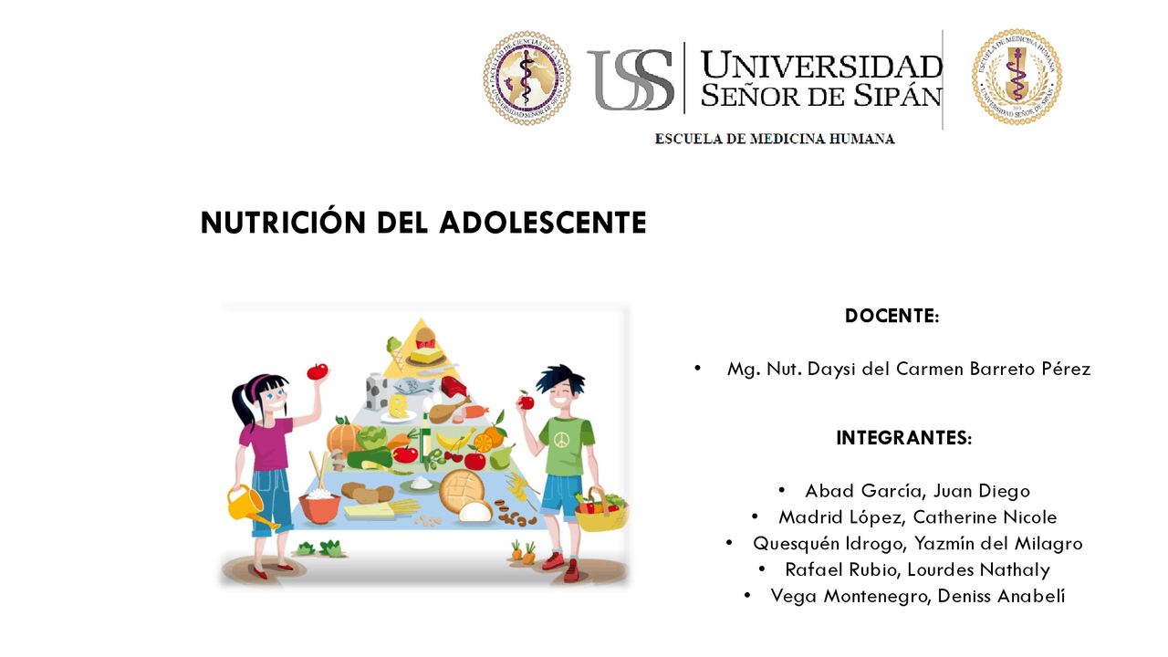 NutriciÓn Del Adolescentepdf Docsity