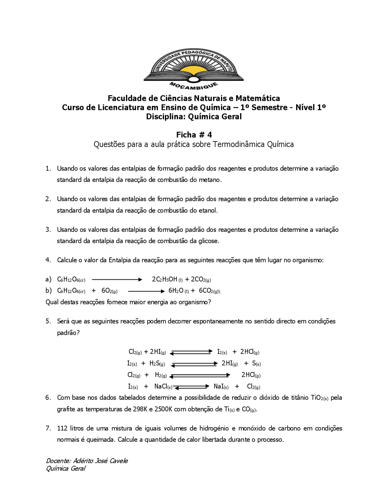 Exercícios Da Termodinámica Docsity