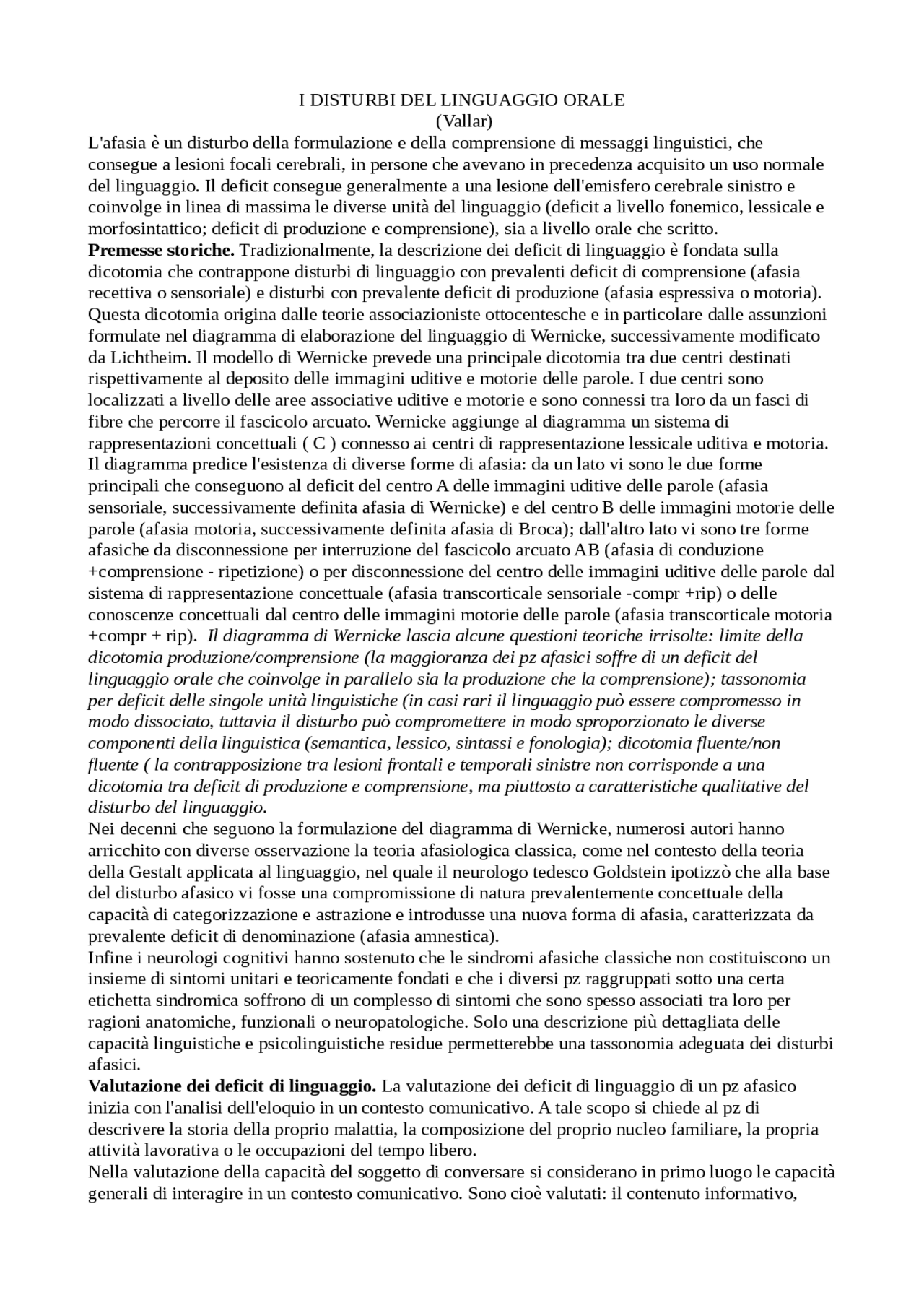 Manuale Di Neuropsicologia Docsity