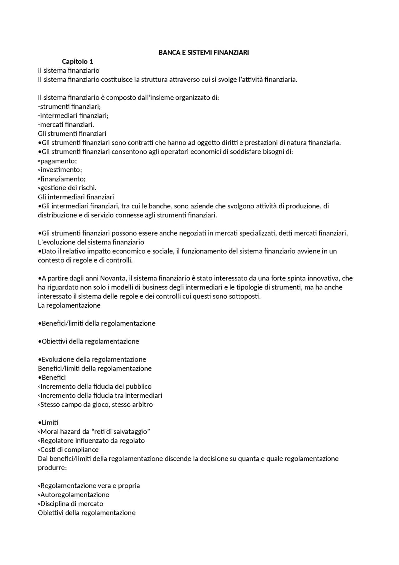 Banca E Intermediari Finanziari Docsity
