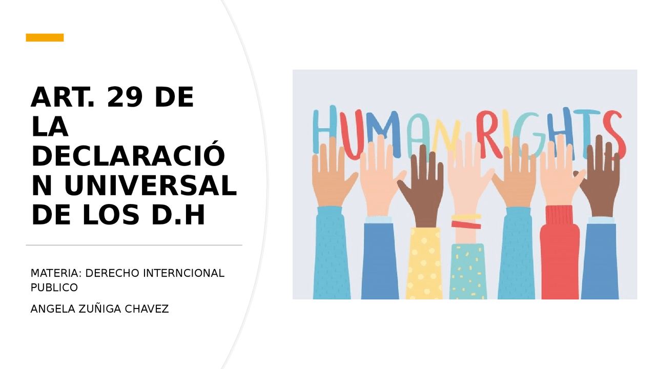 Art 29 de la declaración universal de los derechos humanos - Docsity