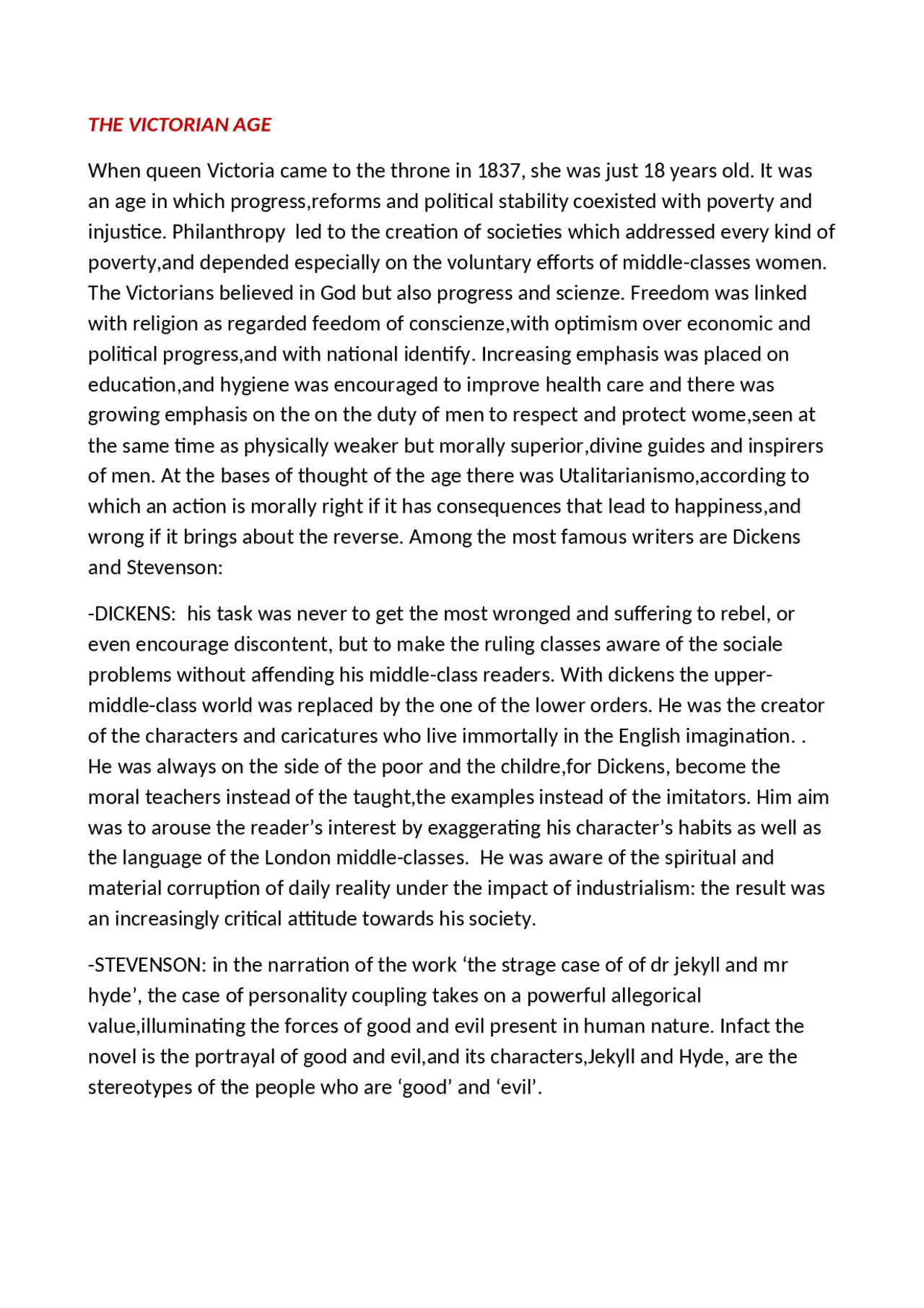 The Victorian Age + Charles Dickens - Docsity