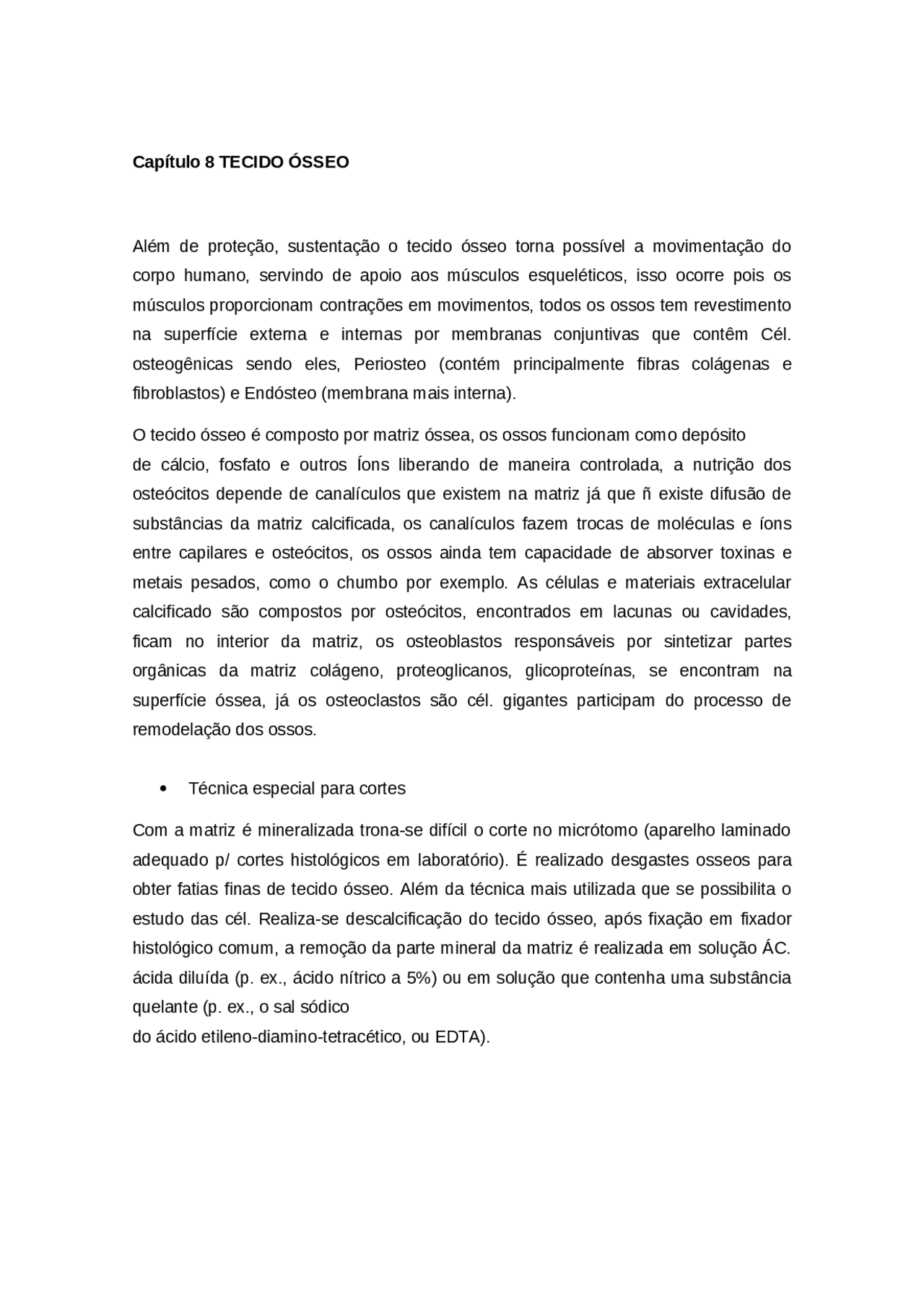 Resumo Do Tecido ósseo Docsity
