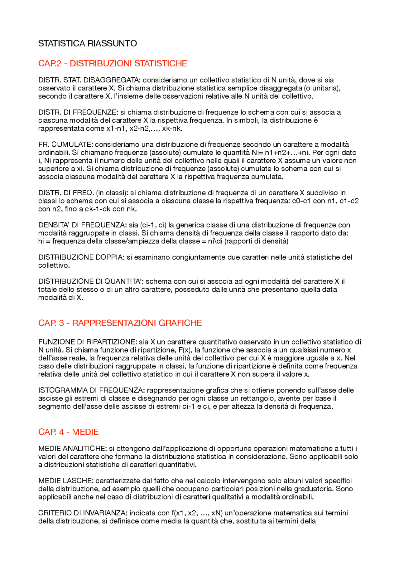 Statistica Principi E Metodi Docsity