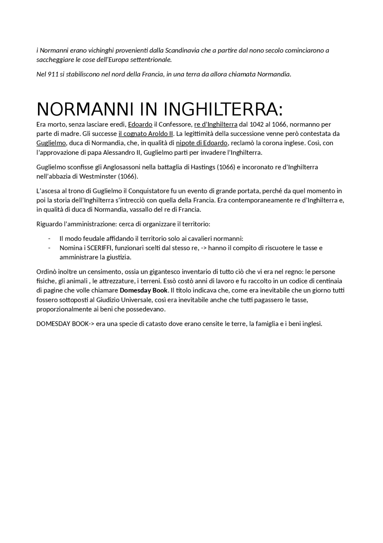 Sintesi Sui Normanni Docsity