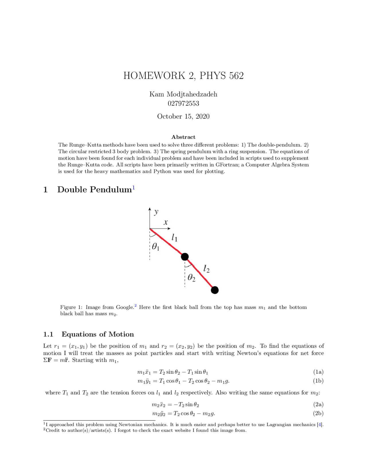 Rungekutta Methods Hw Docsity