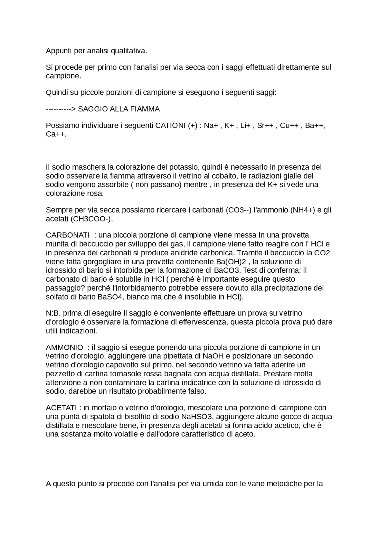 Analisi Qualitativa Appunti Docsity