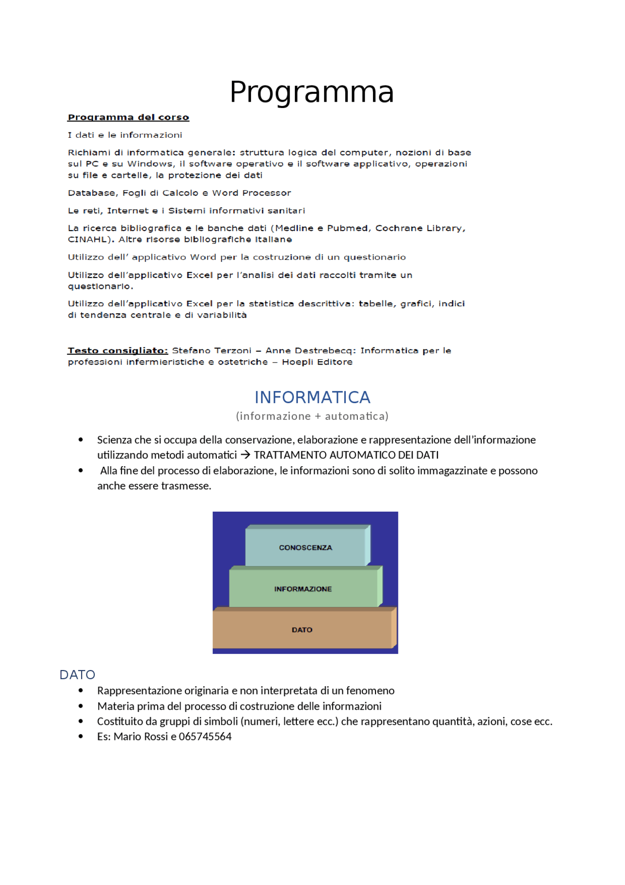 Informatica Generale Dispensa Dispense Di Elementi Di Informatica