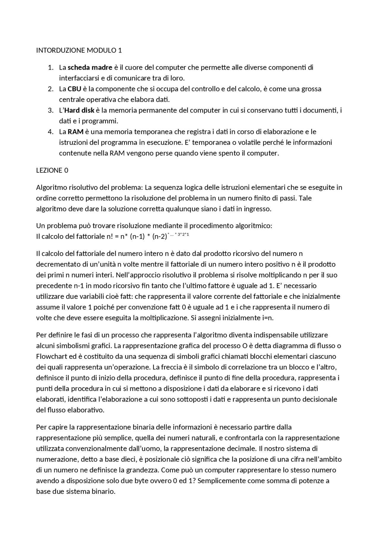 Informatica Laboratorio Dispense Di Elementi Di Informatica Docsity