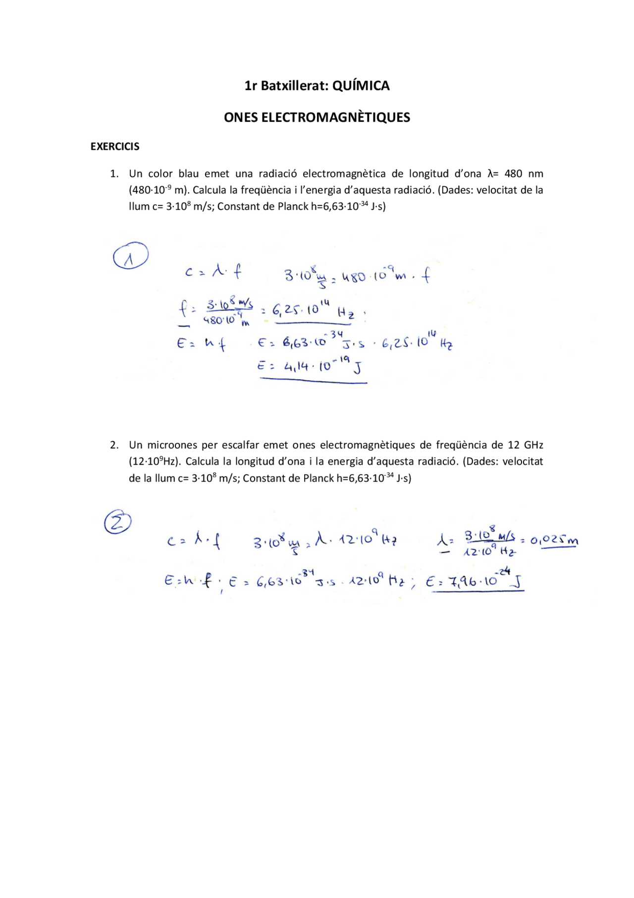 Quimica Exercicis Per Selectivitat Docsity