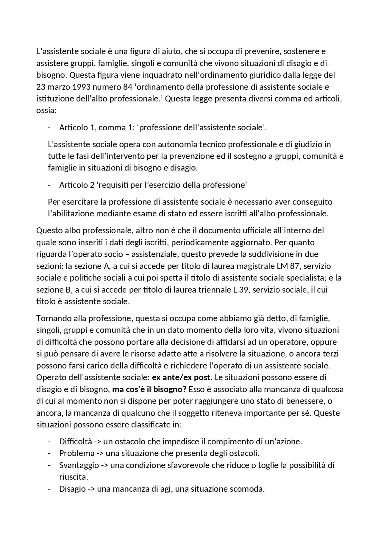 Principi E Fondamenti Del Servizio Sociale Docsity