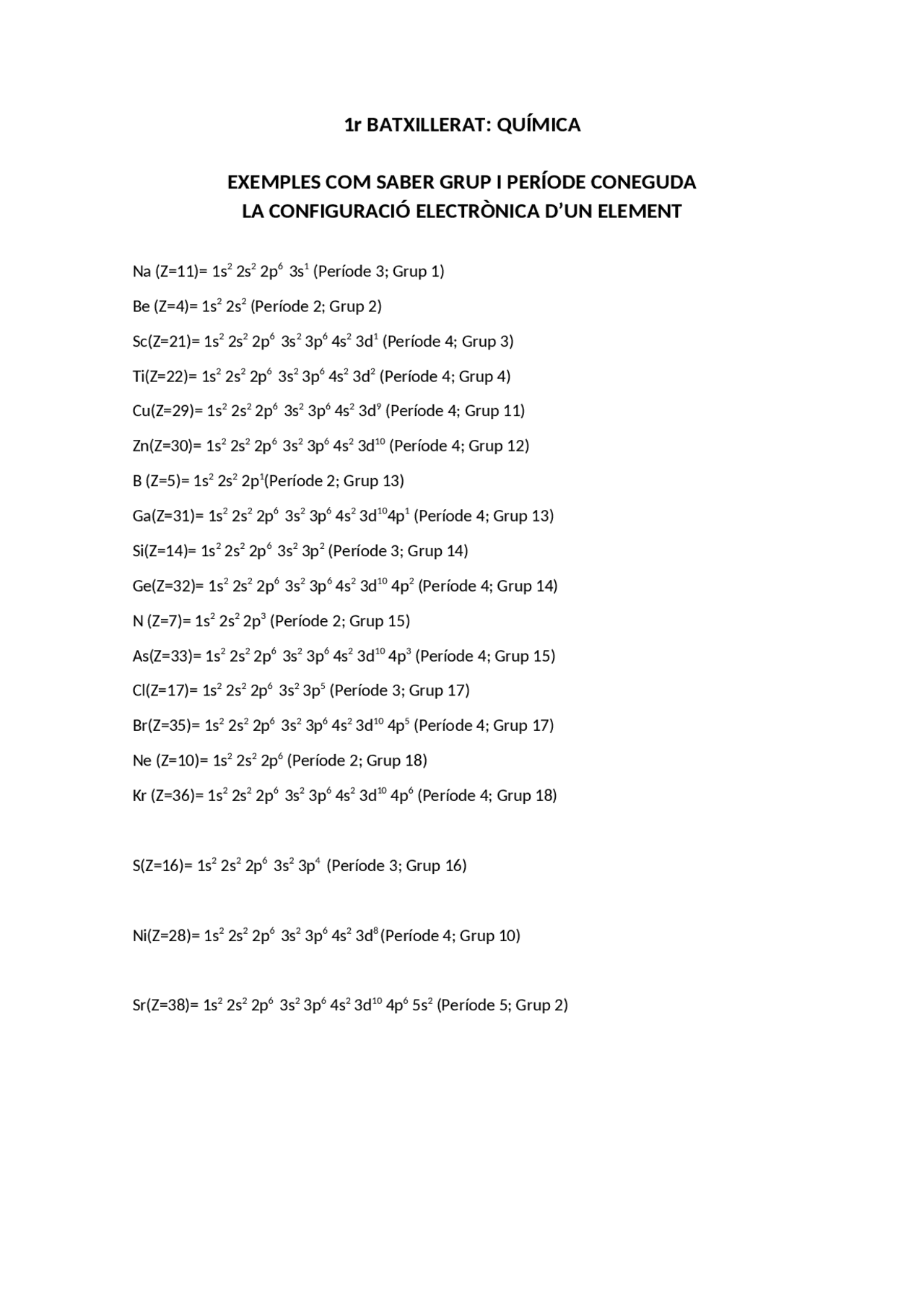 Quimica Exercicis Per Selectivitat Docsity