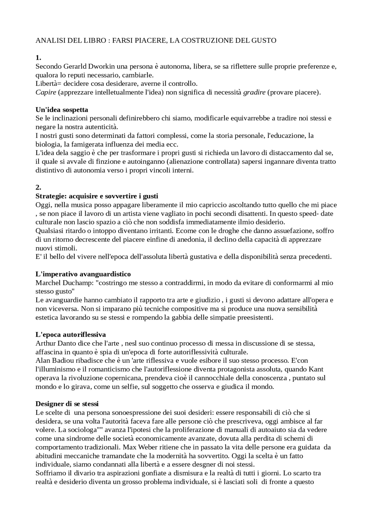 Farsi Piacere Arielli Docsity