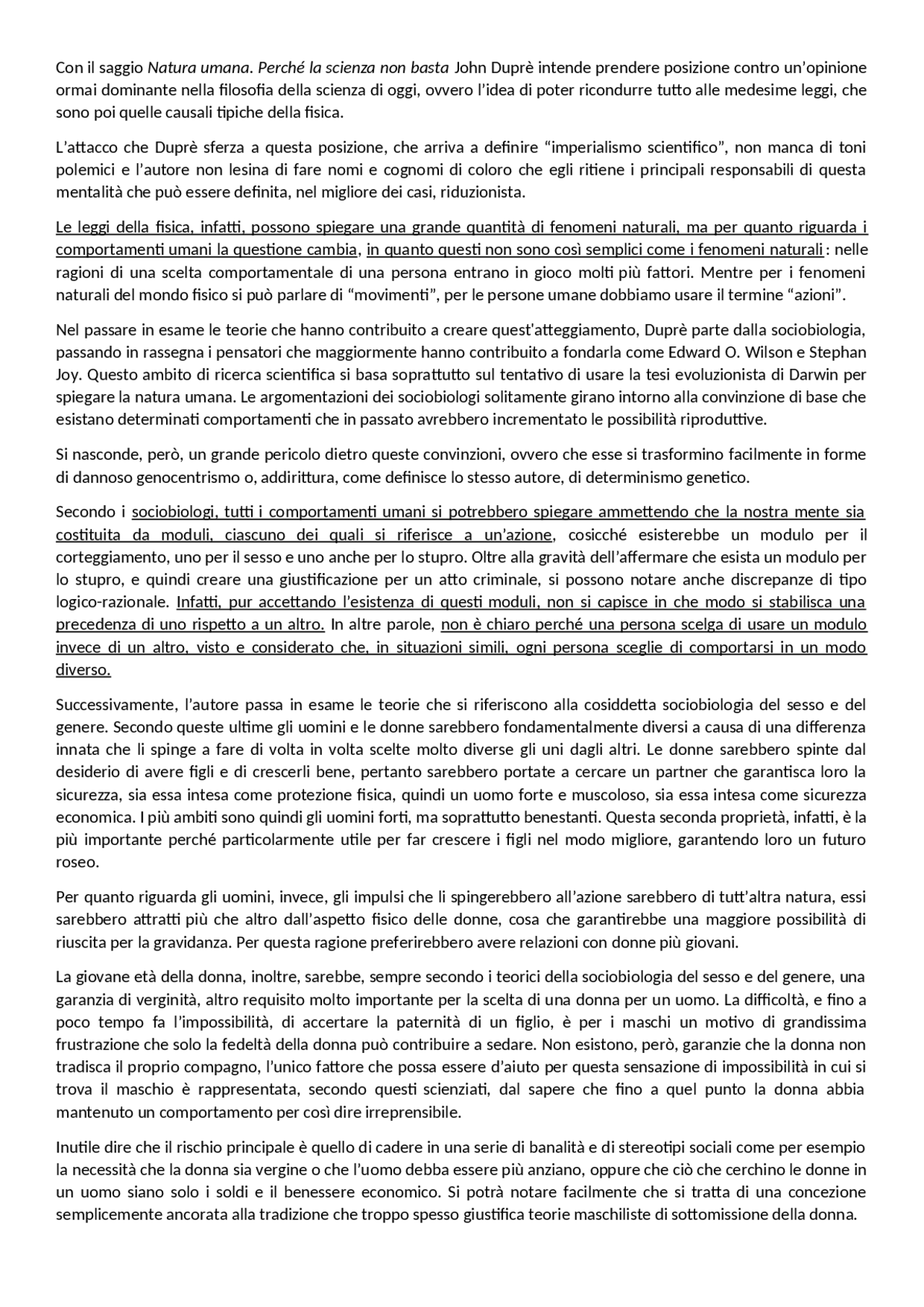 La Mente E Le Menti John Duprè Docsity