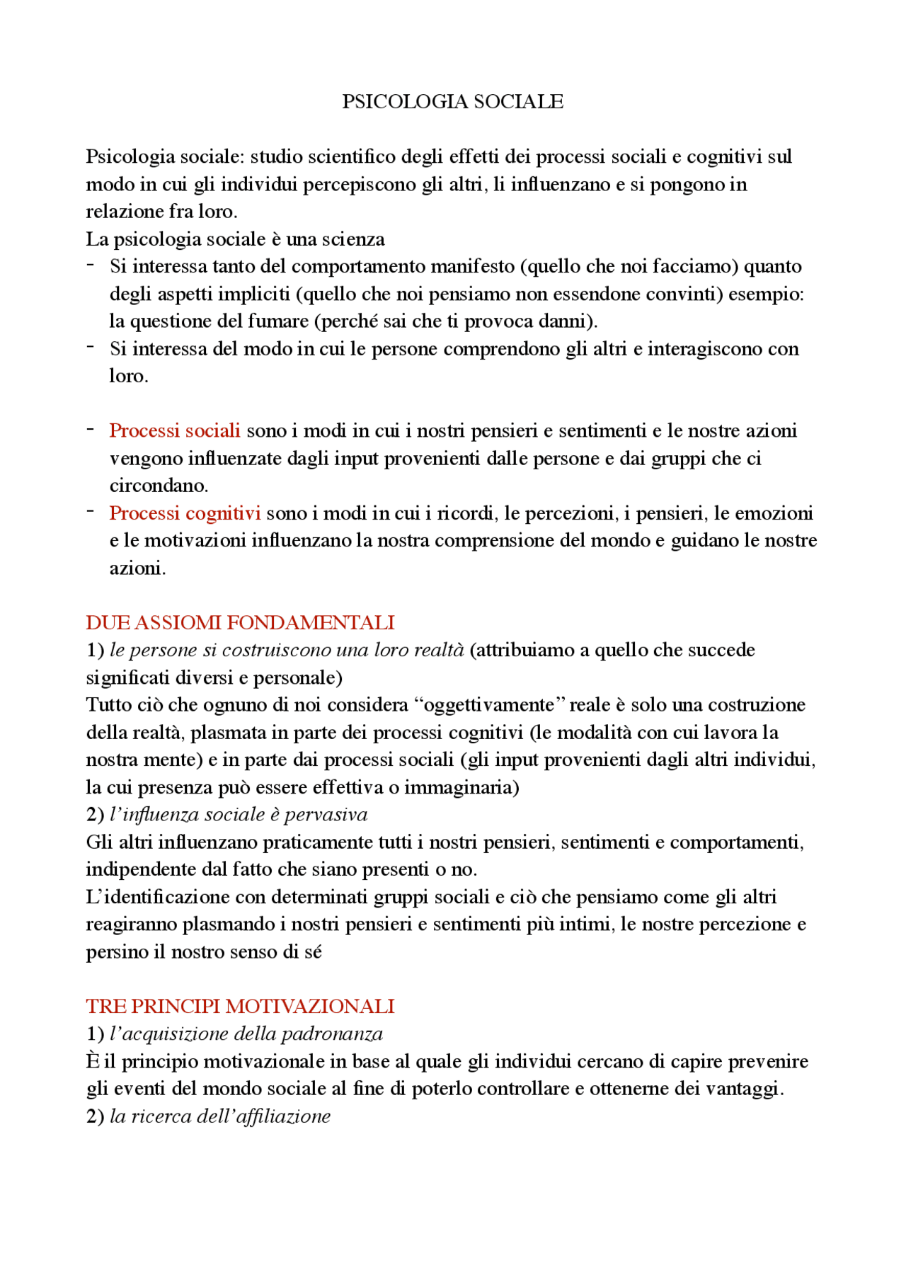 Psicologia Sociale Appunti E Schemi Appunti Di Psicologia Sociale