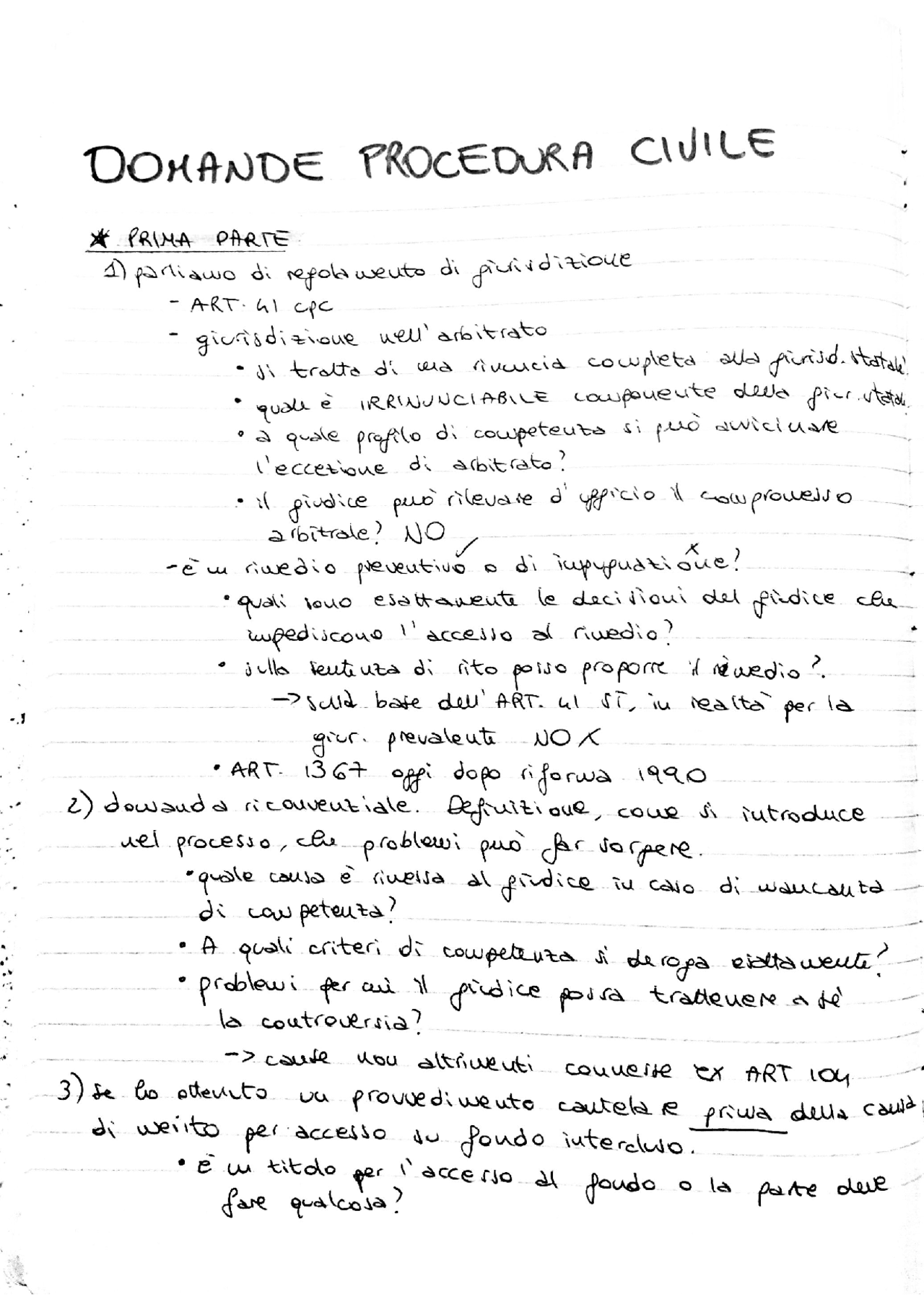 Cento Domande Esame Procedura Civile Docsity