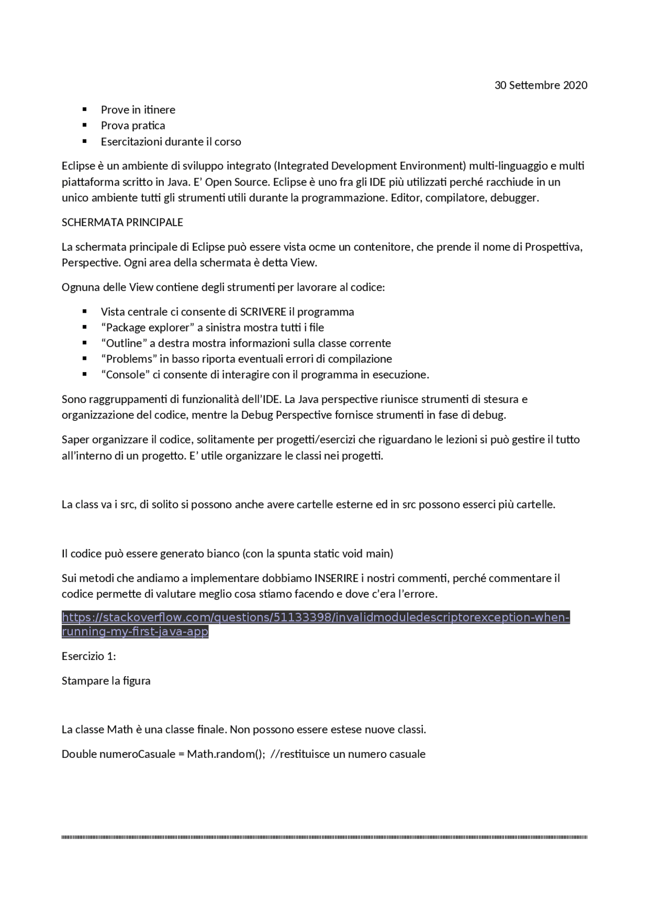 Appunti Di Laboratorio Java Docsity