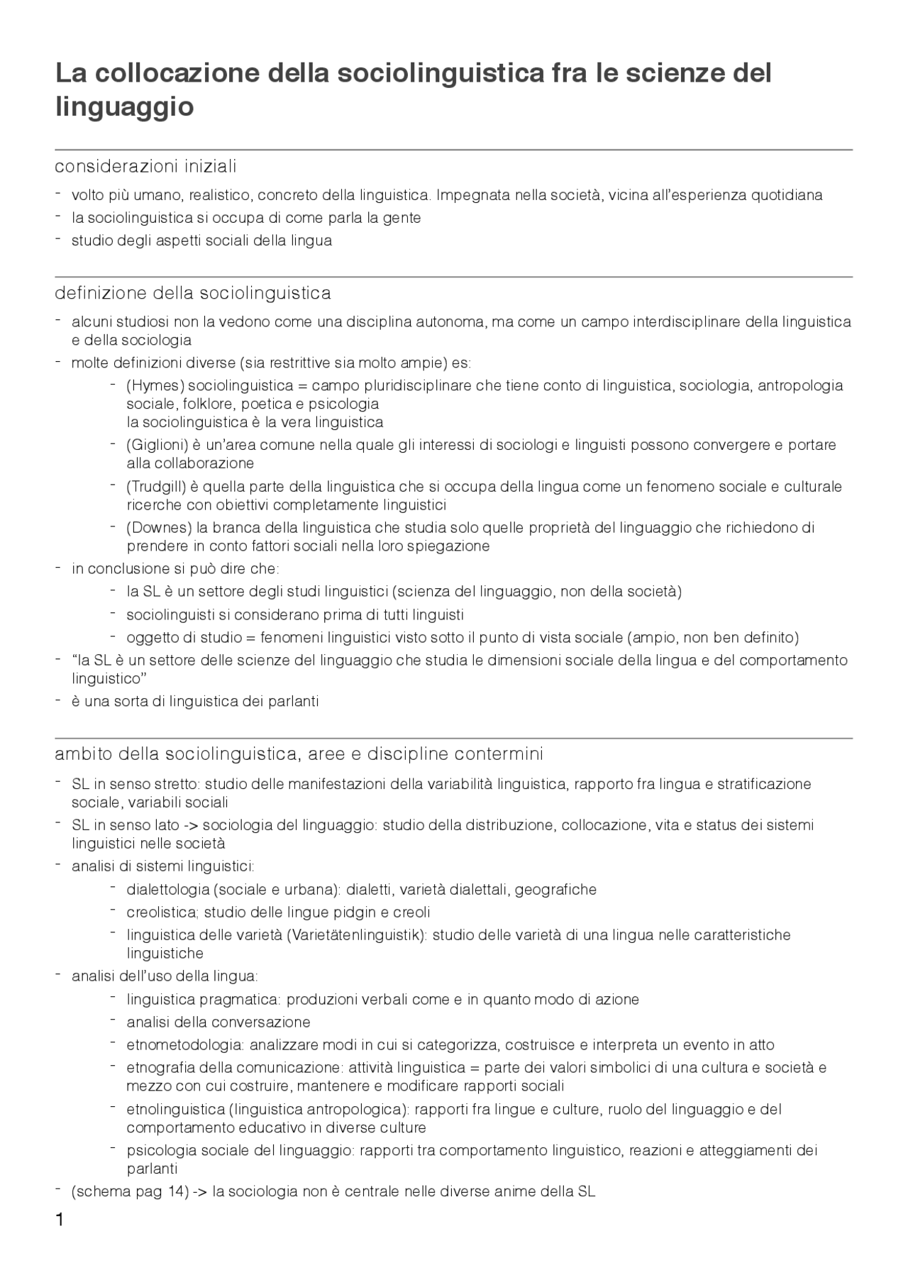 Fondamenti Di Sociolinguistica Docsity