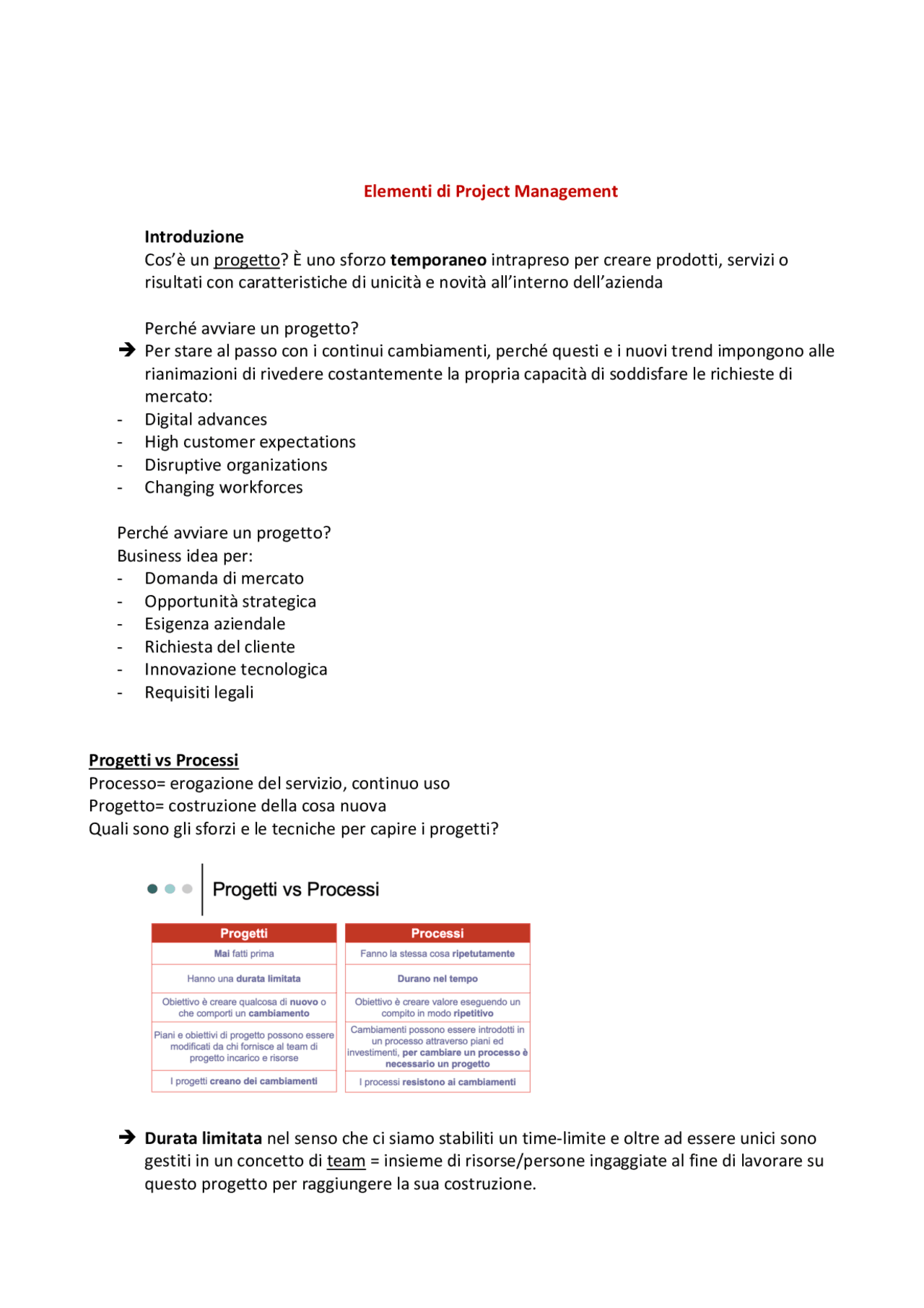 Elementi Di Project Management Docsity