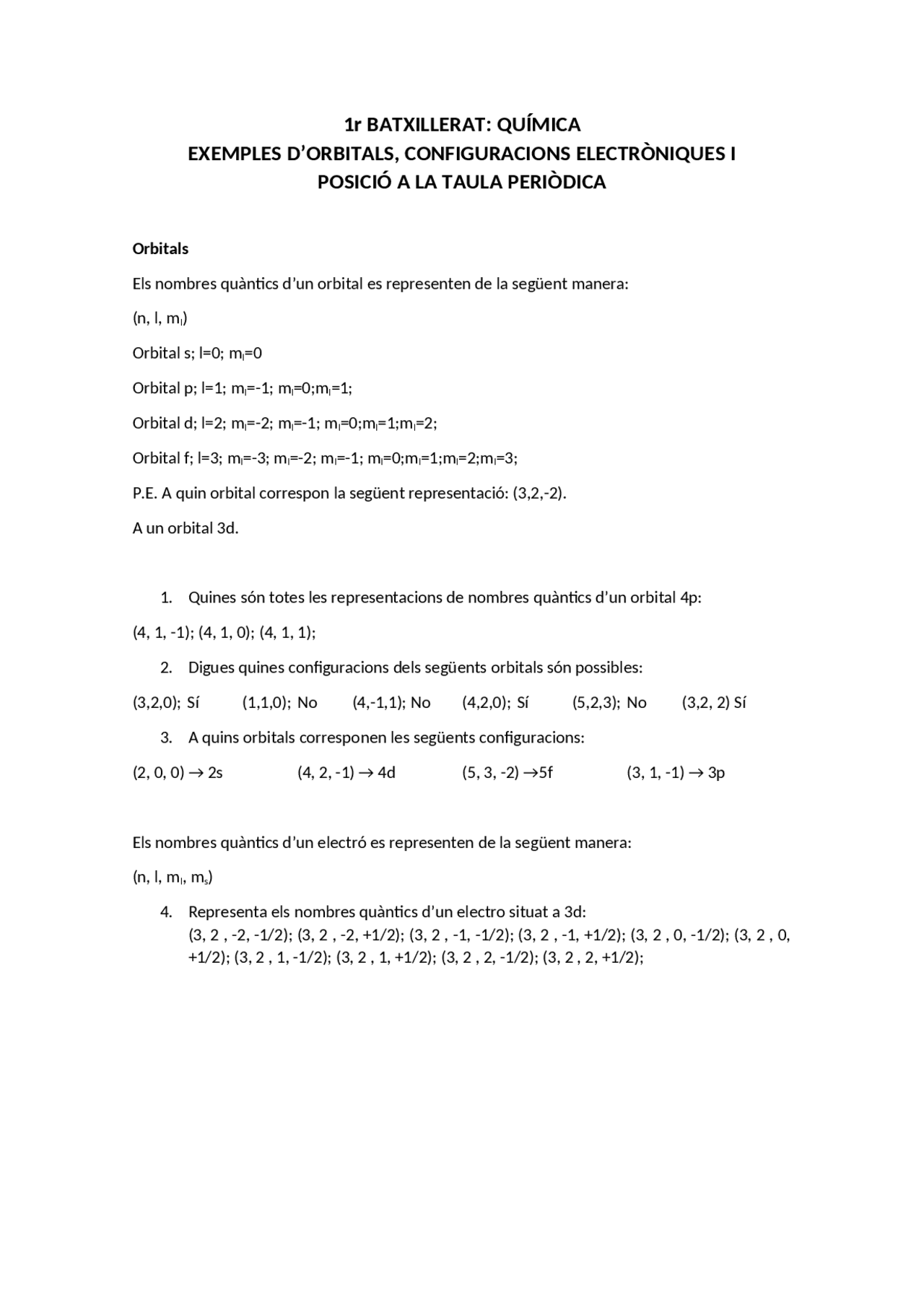 Quimica Examens Selectivitat Docsity