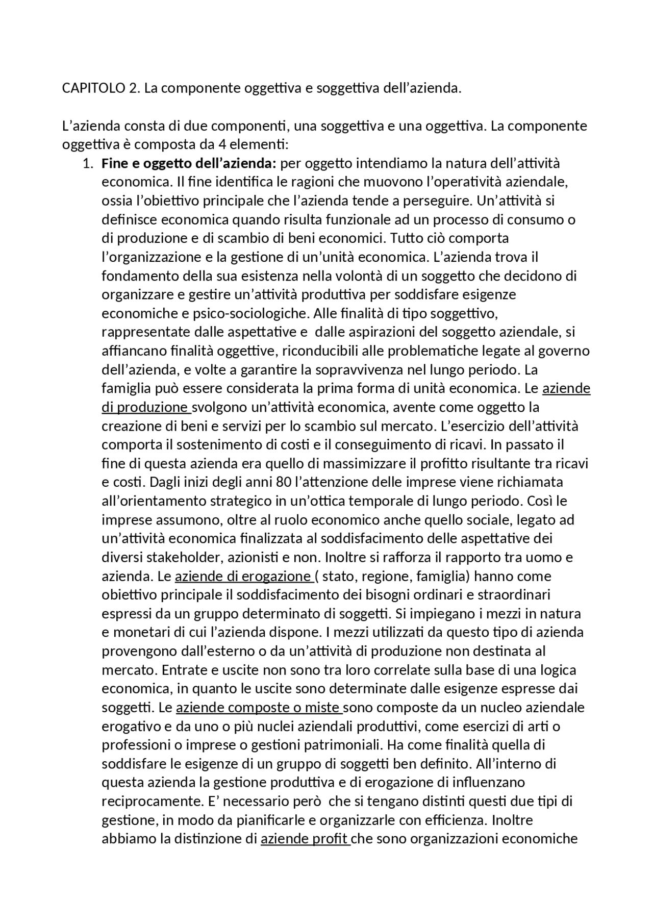 Riassunti Capitolo 2 Docsity