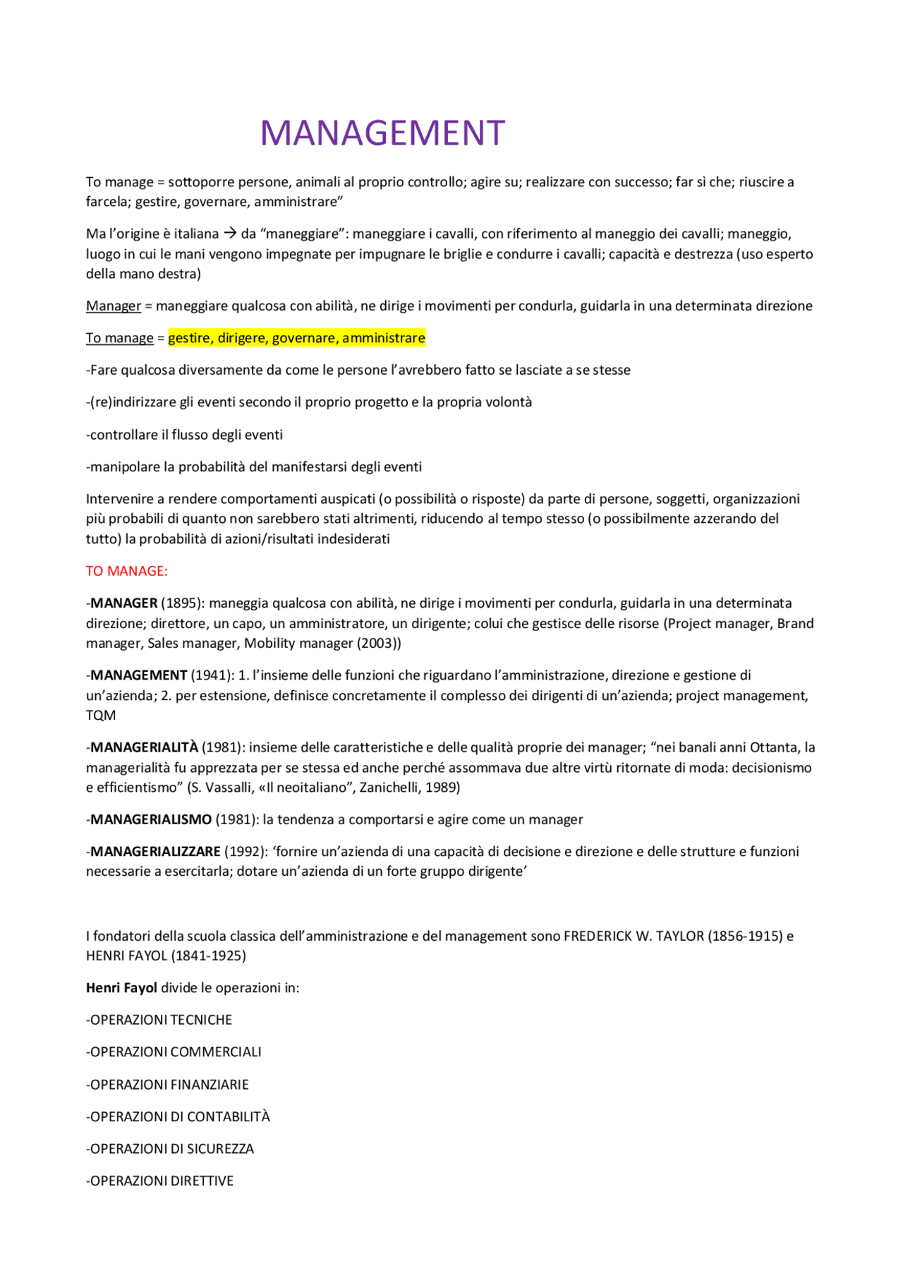 Management - Cristina Simone - Docsity