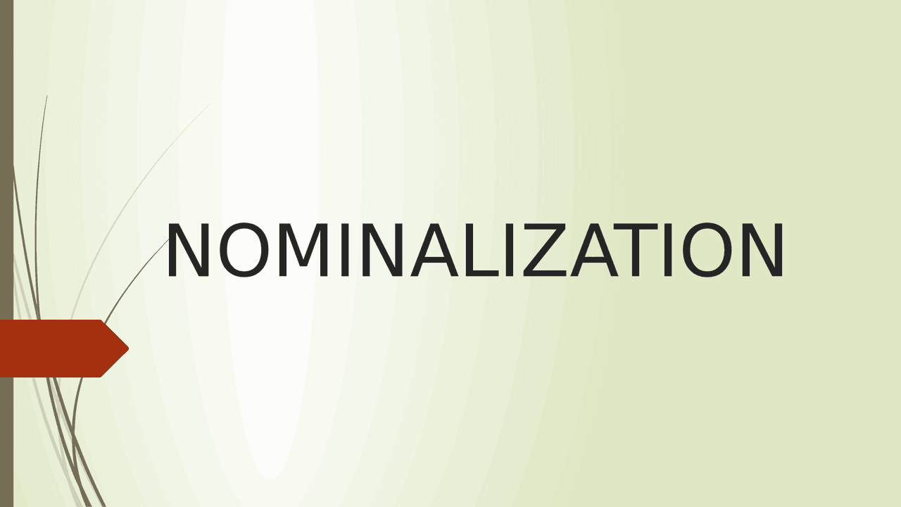 Nominalization syntax - Docsity