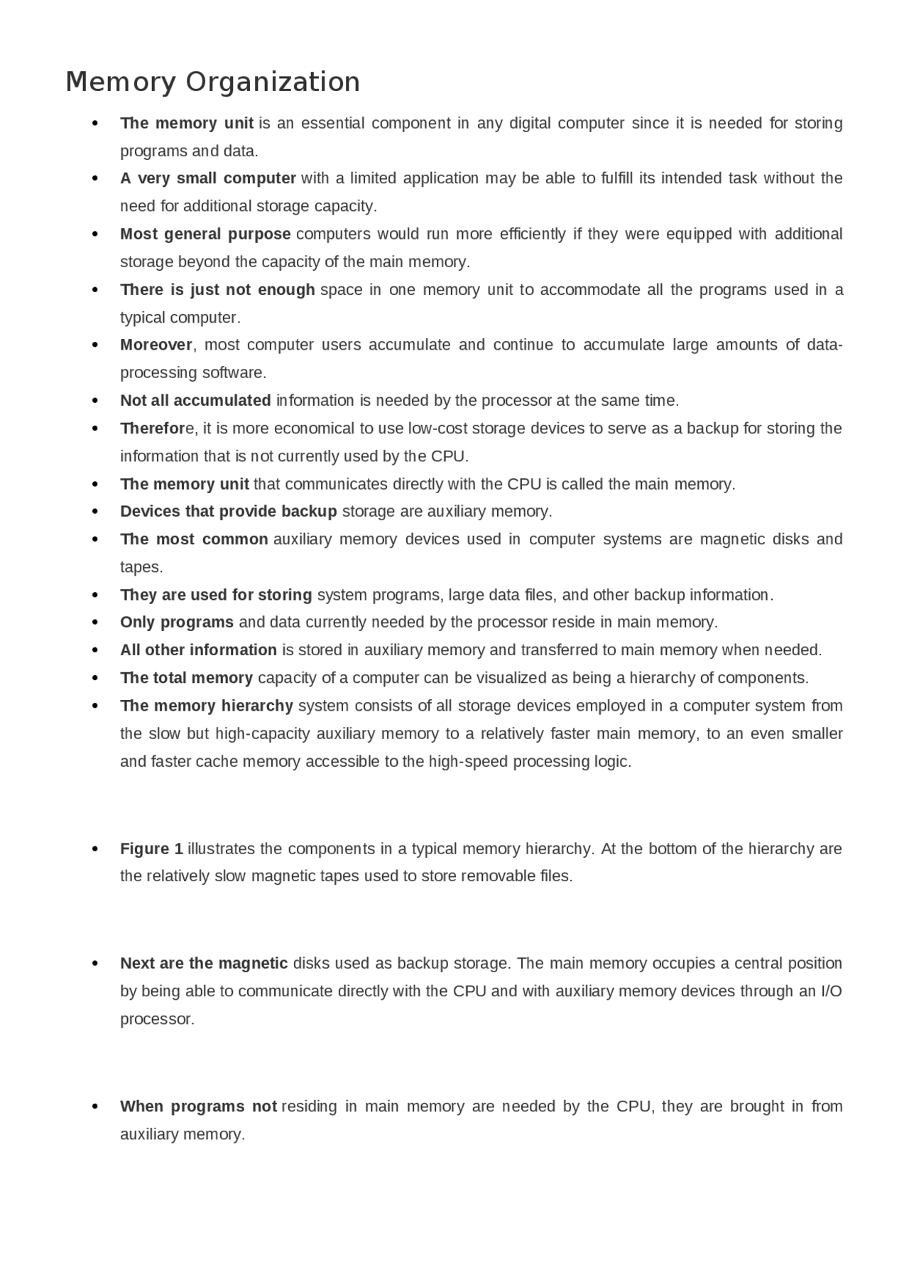 DFA memory organization | Exams Applications of Computer Sciences | Docsity