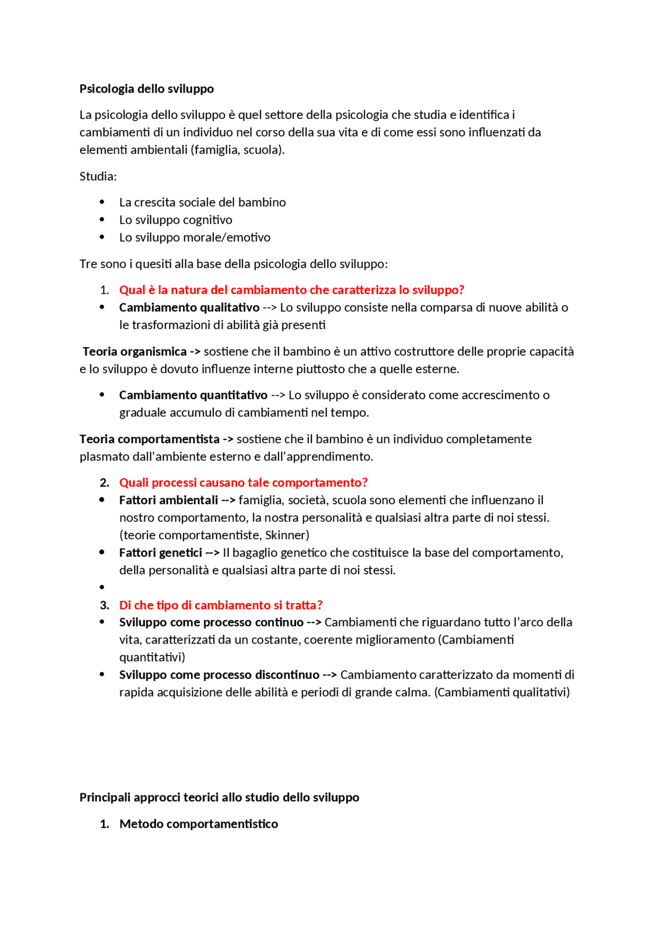 Appunti Psicologia Del Ciclo Di Vita Docsity