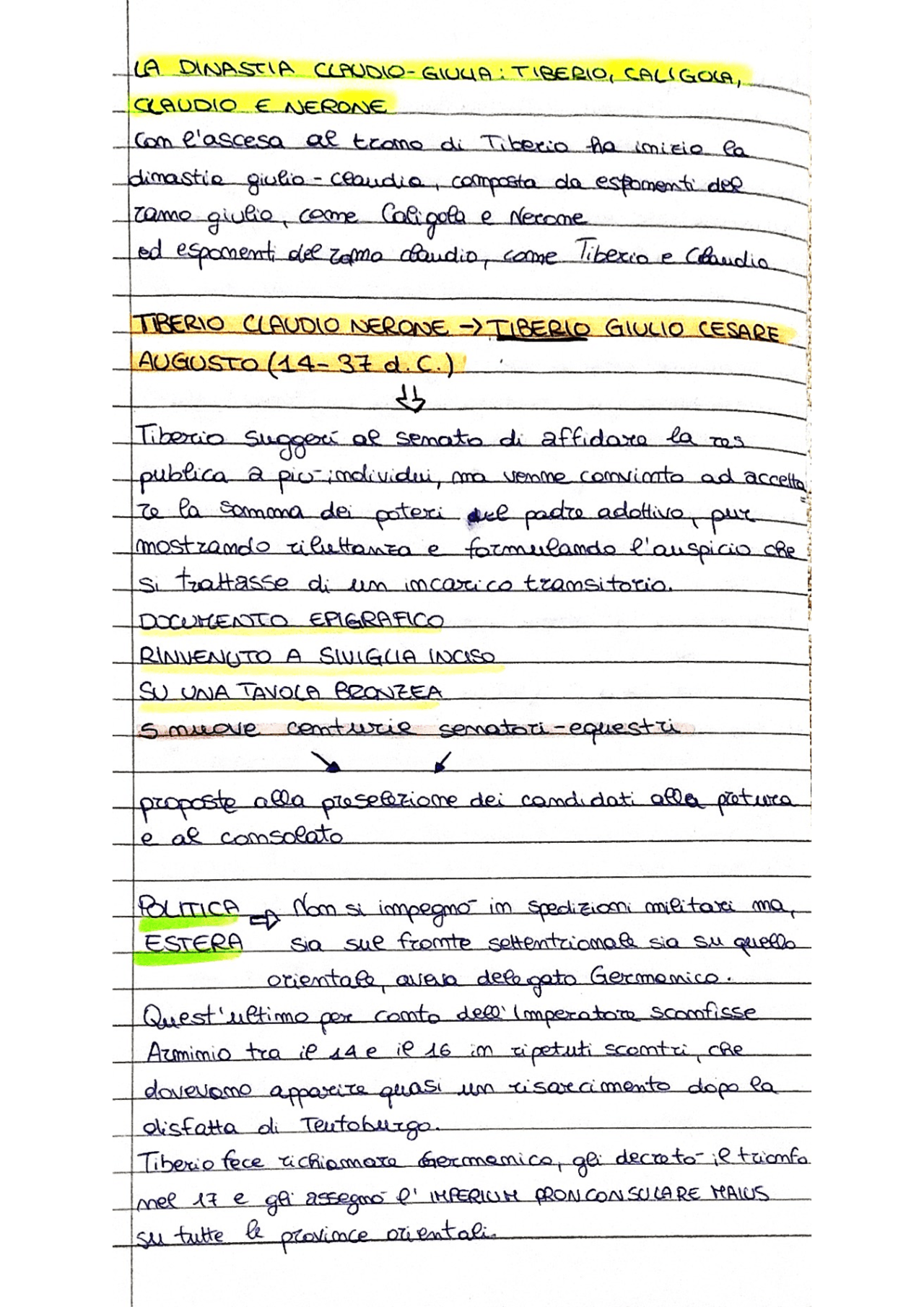 Tiberio Dinastia Giulio Claudia Docsity