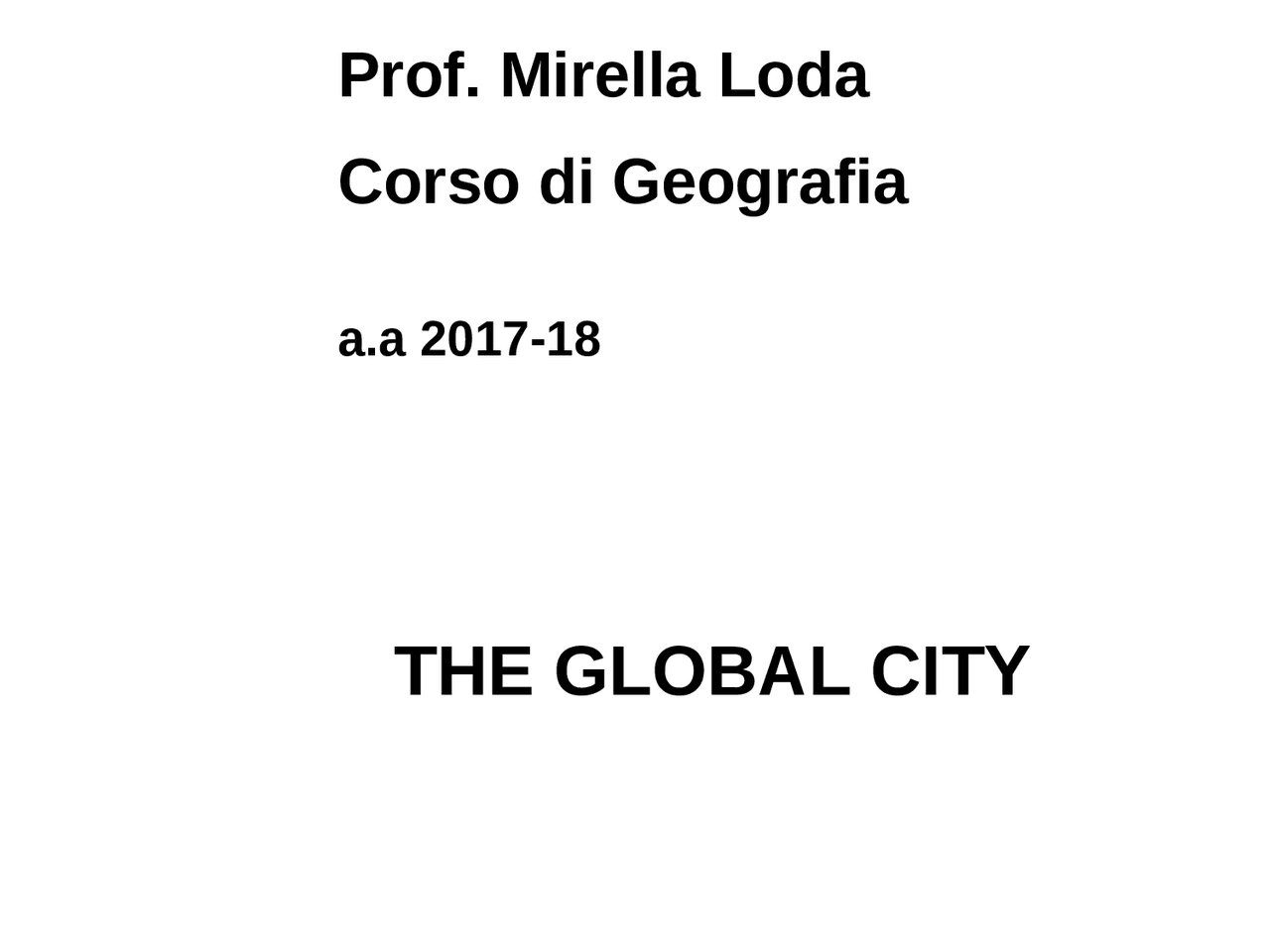 Presentazione PPT sulle "Global Cities" - Docsity