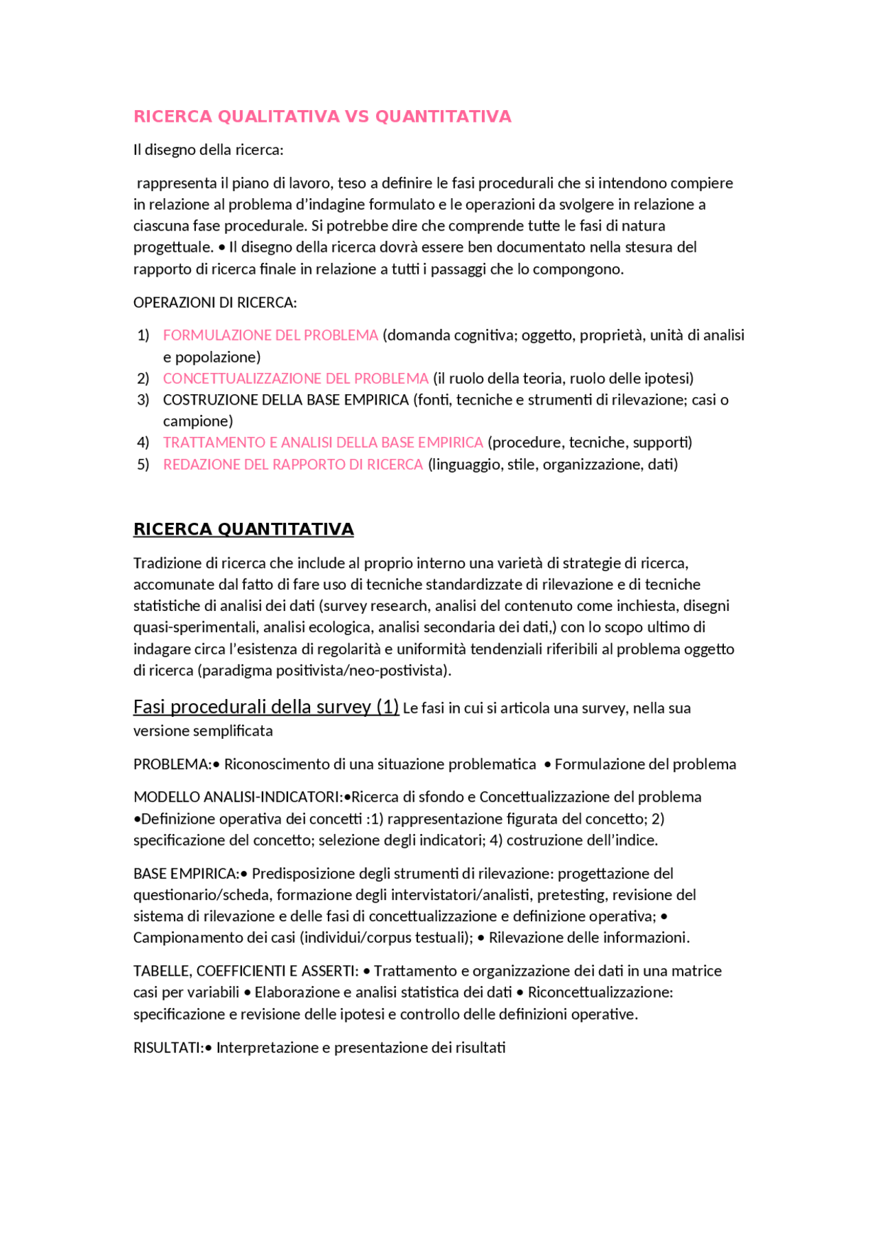 Appunti su Analisi quantitativa e qualitativa (Metodologia della ricerca sociale) | Appunti di ...