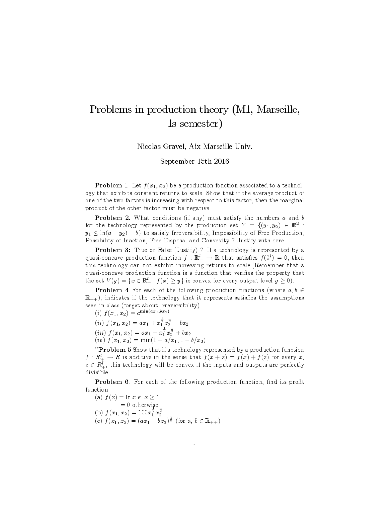 Advanced Microeconomics Docsity